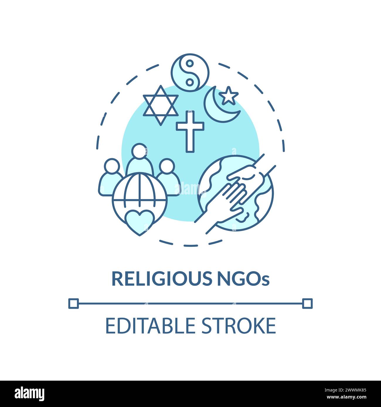 Religious Ngos Soft Blue Concept Icon Stock Vector Image And Art Alamy