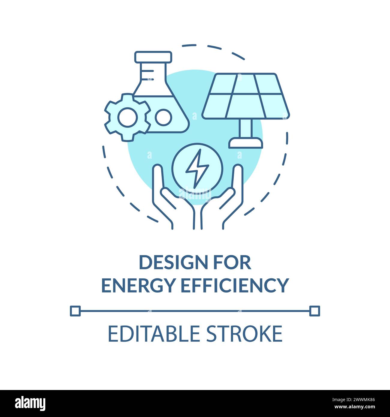 Design for energy efficiency soft blue concept icon Stock Vector Image ...