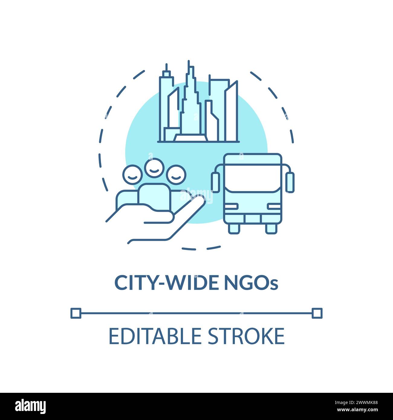 City wide NGOs soft blue concept icon Stock Vector Image & Art - Alamy