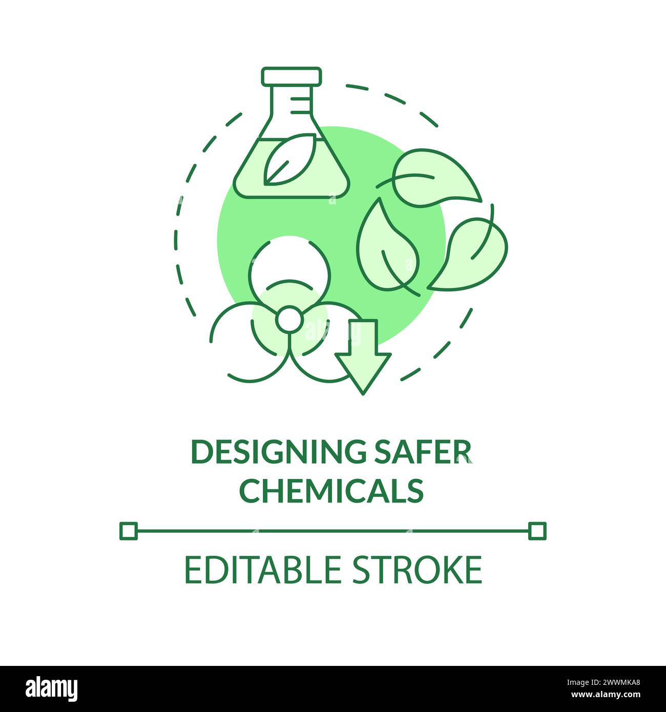 Designing safer chemicals green concept icon Stock Vector Image & Art ...