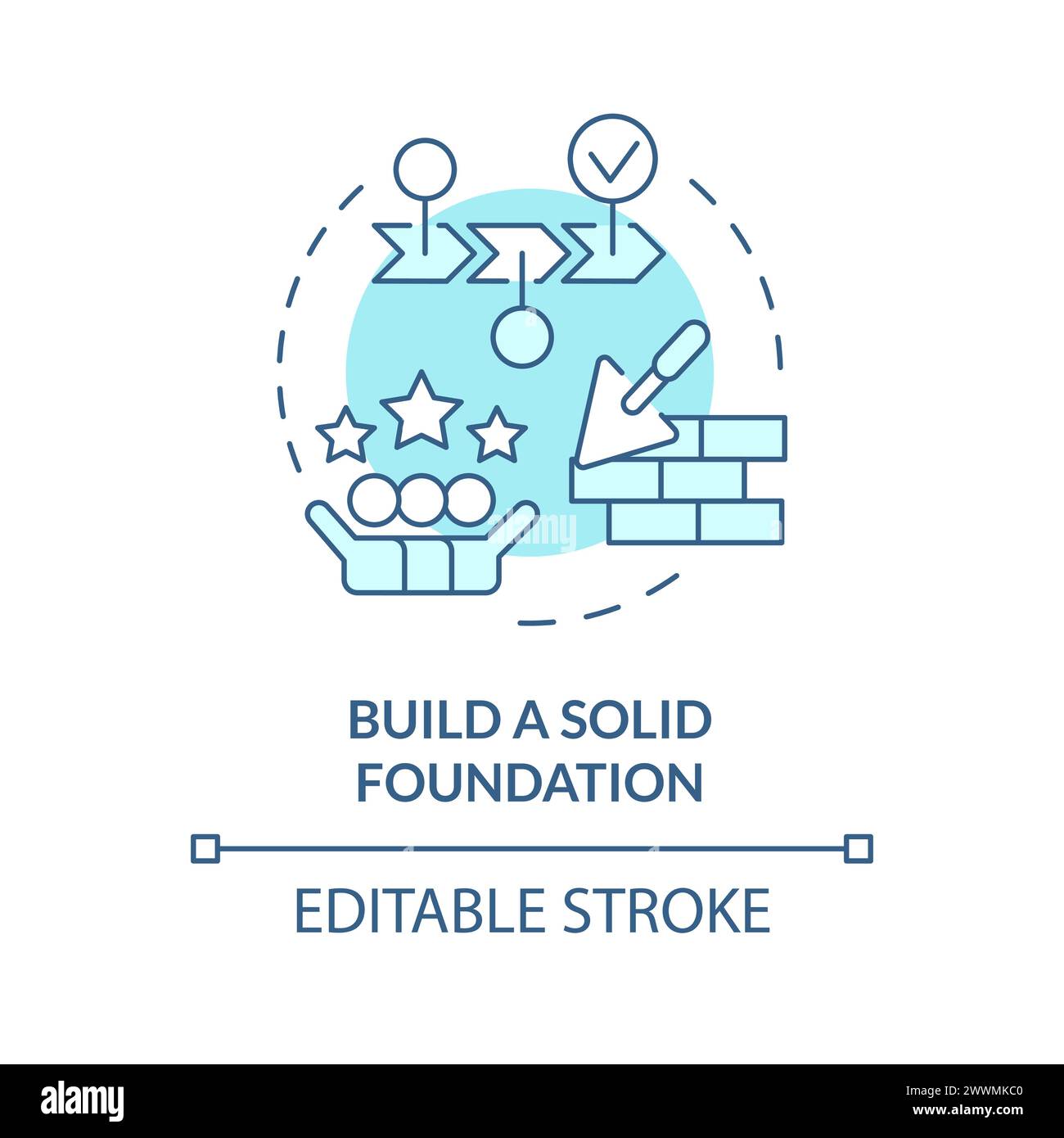 Build Solid Foundation Soft Blue Concept Icon Stock Vector Image And Art