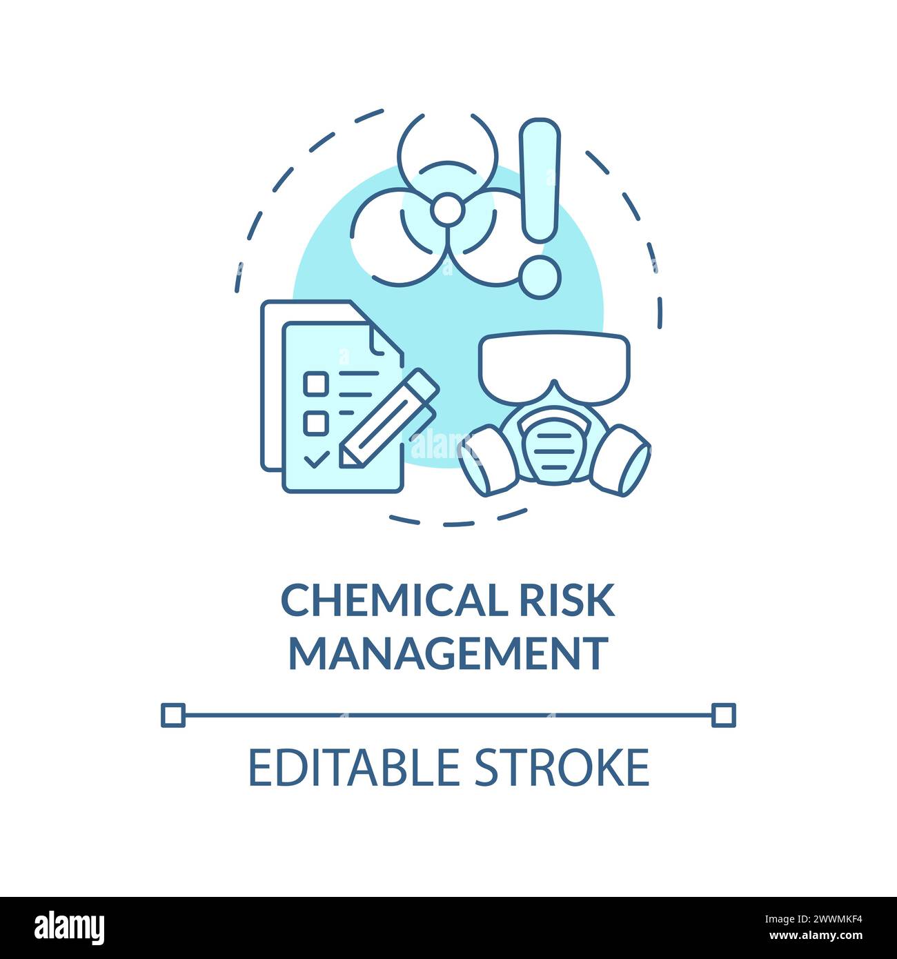 Chemical risk management soft blue concept icon Stock Vector Image ...