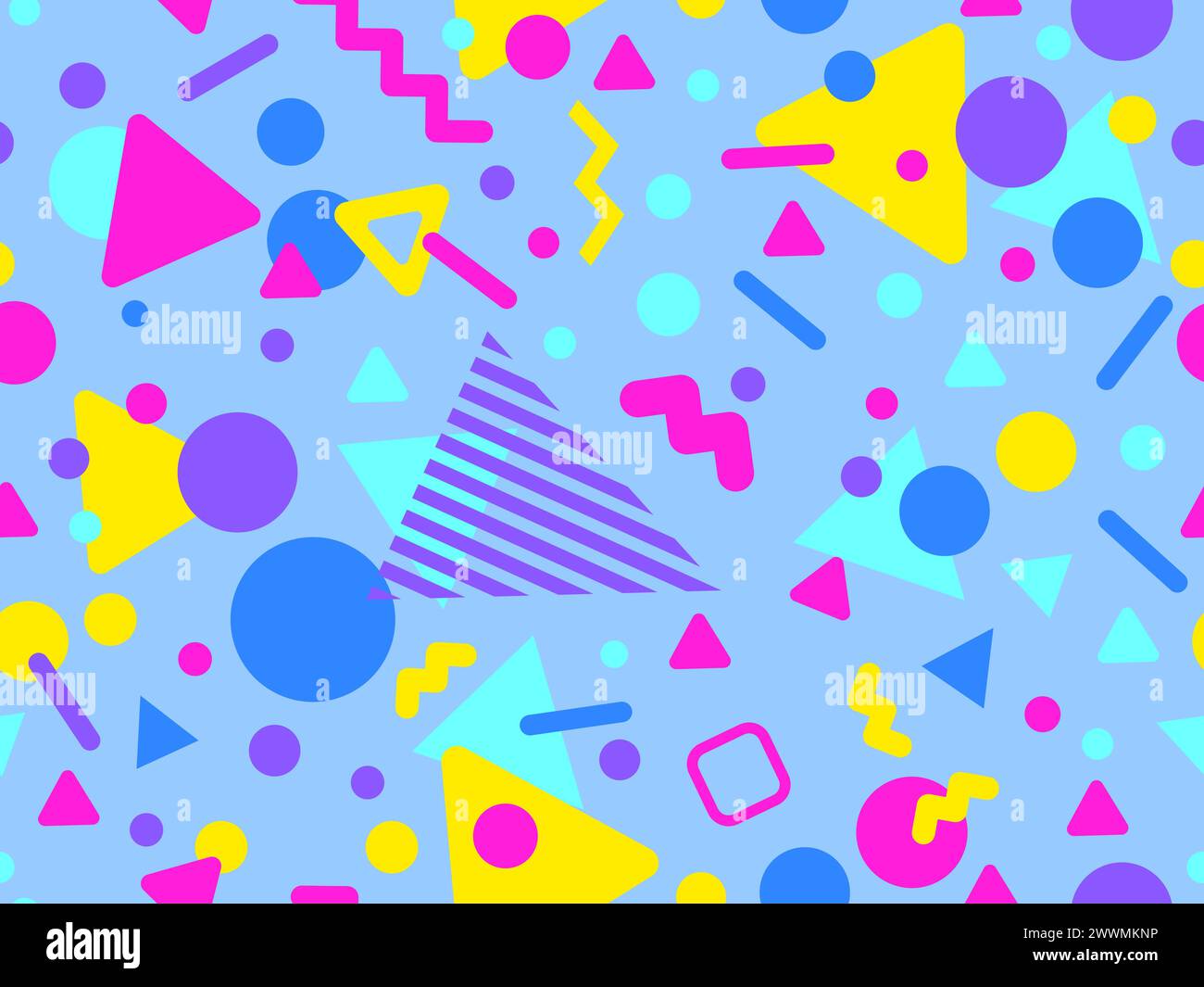 Memphis seamless pattern with geometric shapes in 80s and 90s style ...