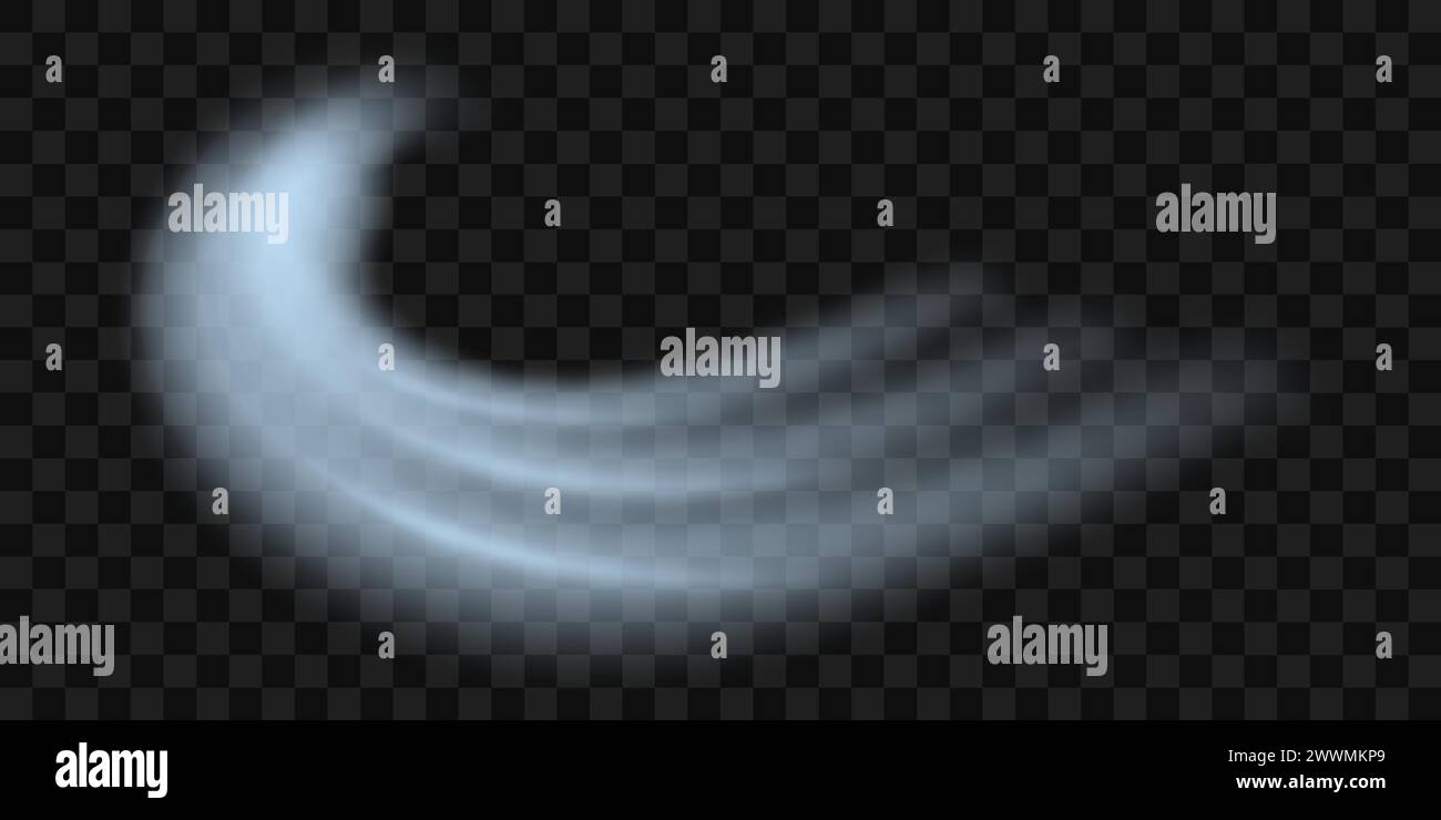 Cold flow from the air conditioner. Snowy frosty whirlwind. Realistic ...