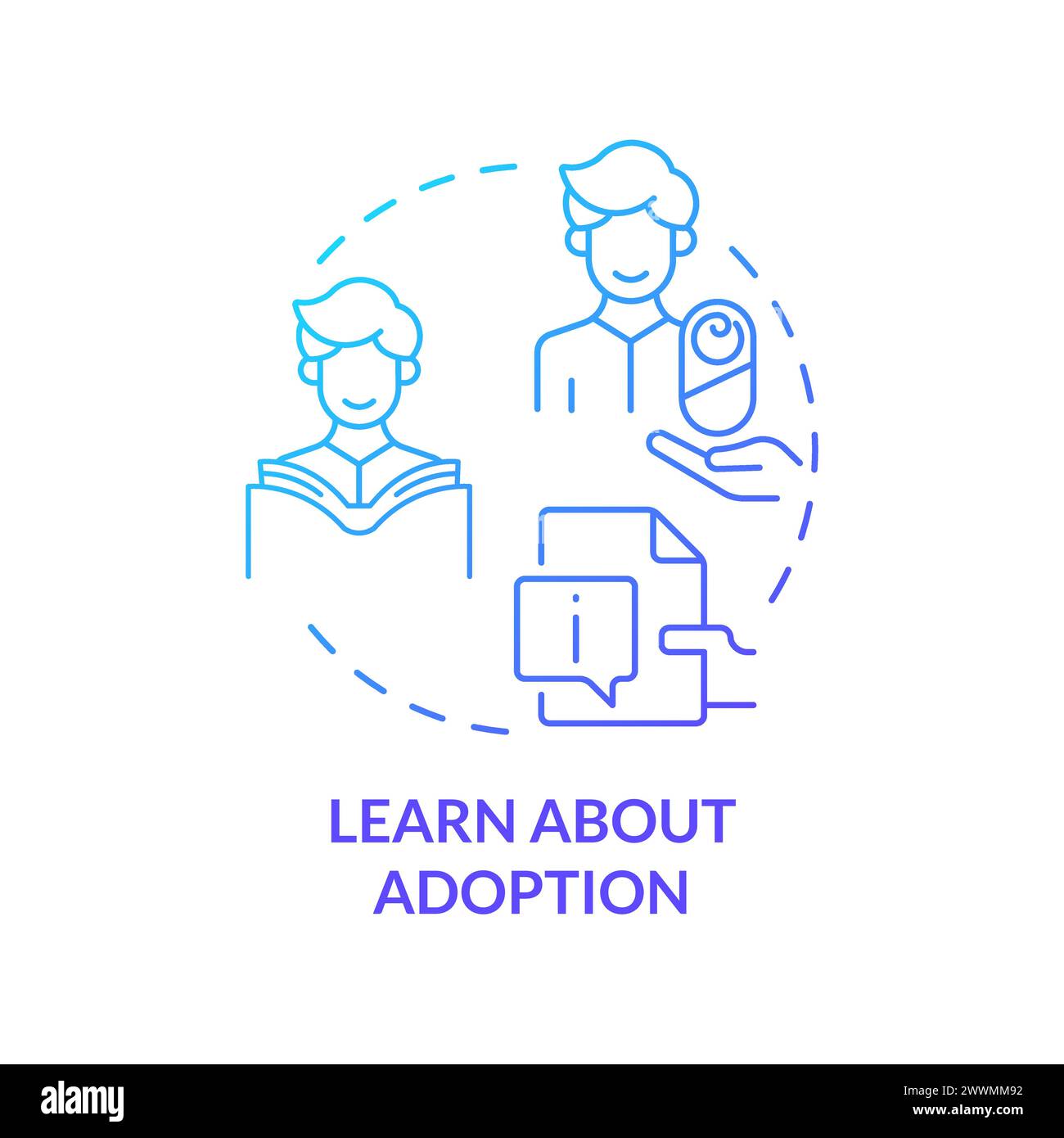 Learn about adoption blue gradient concept icon Stock Vector Image ... Learn about adoption blue gradient concept icon Stock Vector Image ...