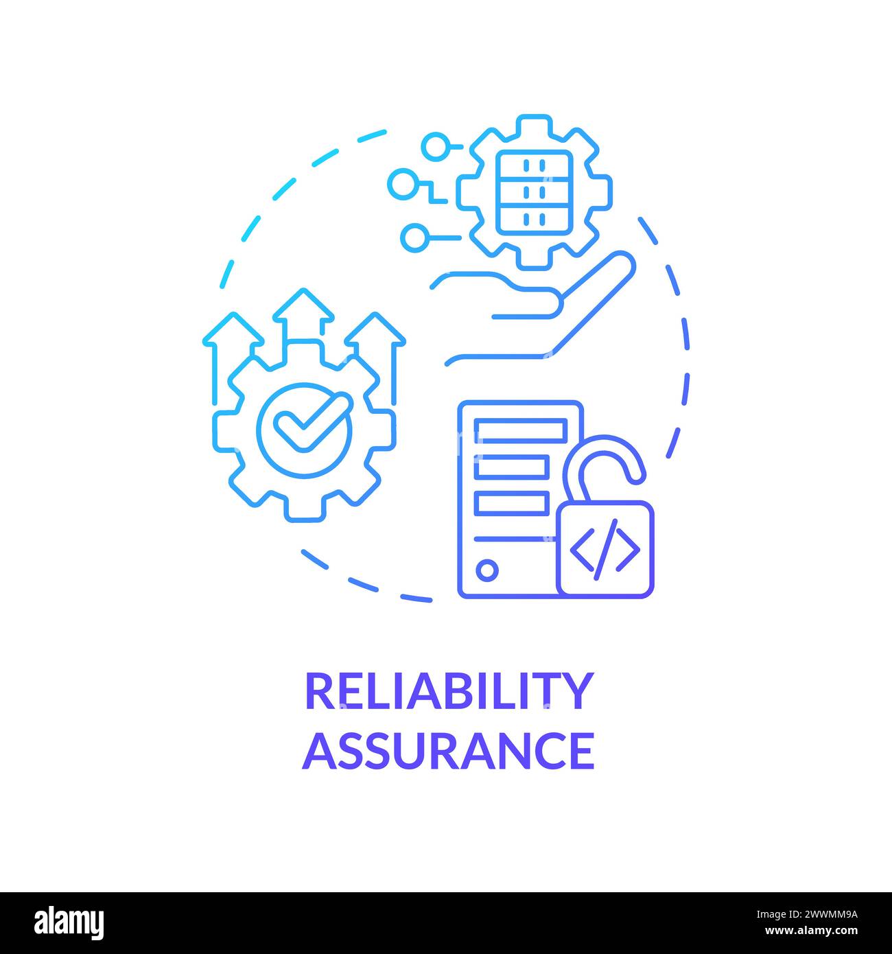 Reliability assurance blue gradient concept icon Stock Vector Image ...
