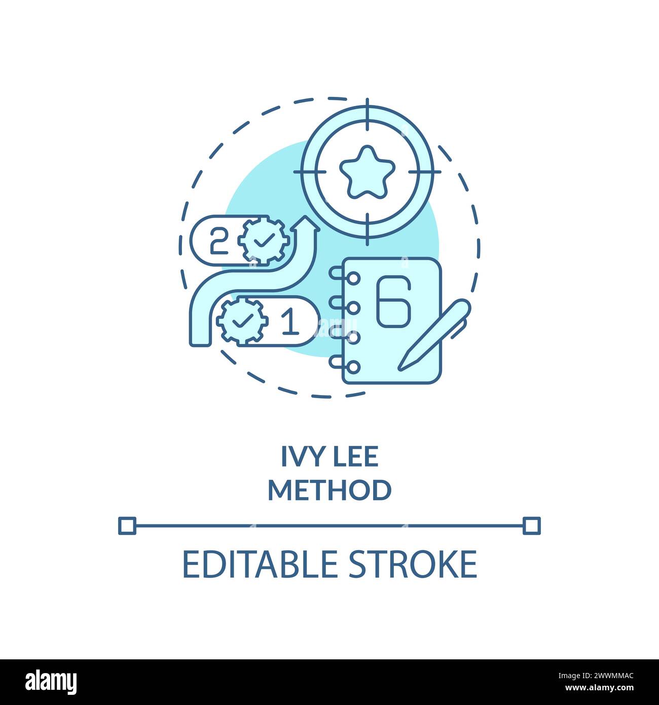 Ivy Lee Method Soft Blue Concept Icon Stock Vector Image And Art Alamy