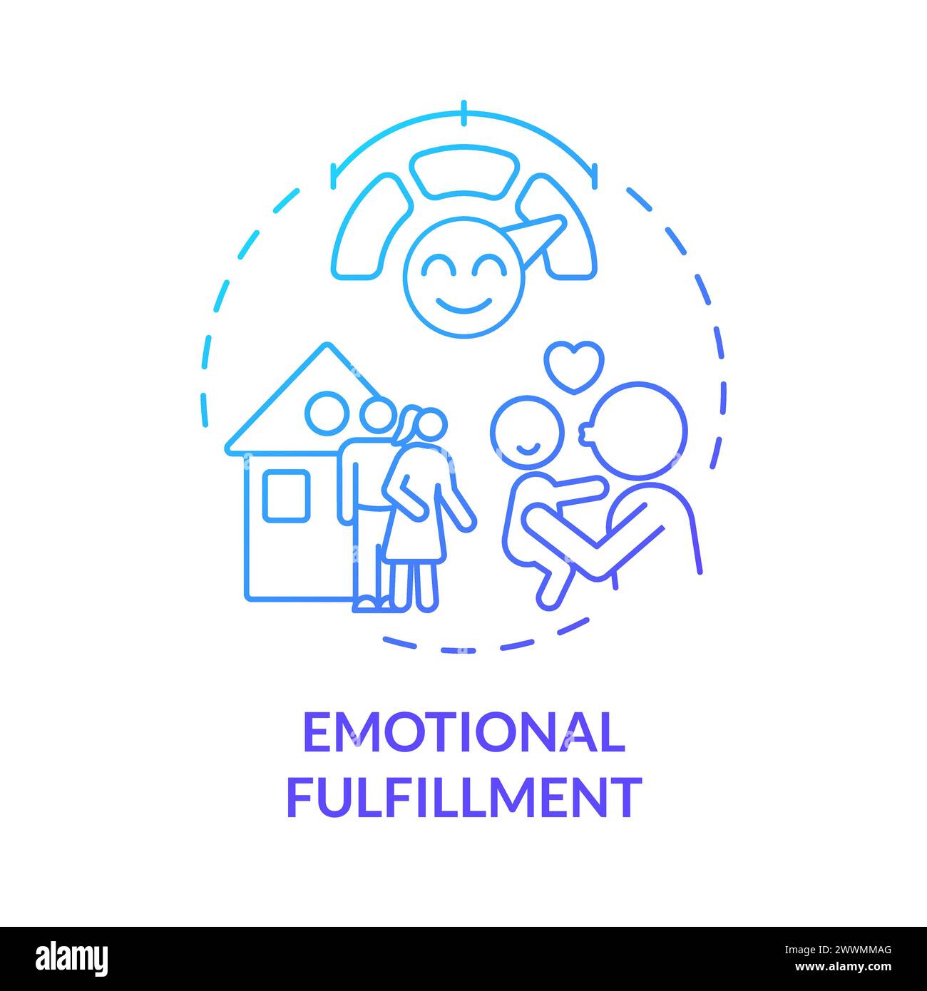 Emotional fulfillment blue gradient concept icon Stock Vector Image ...