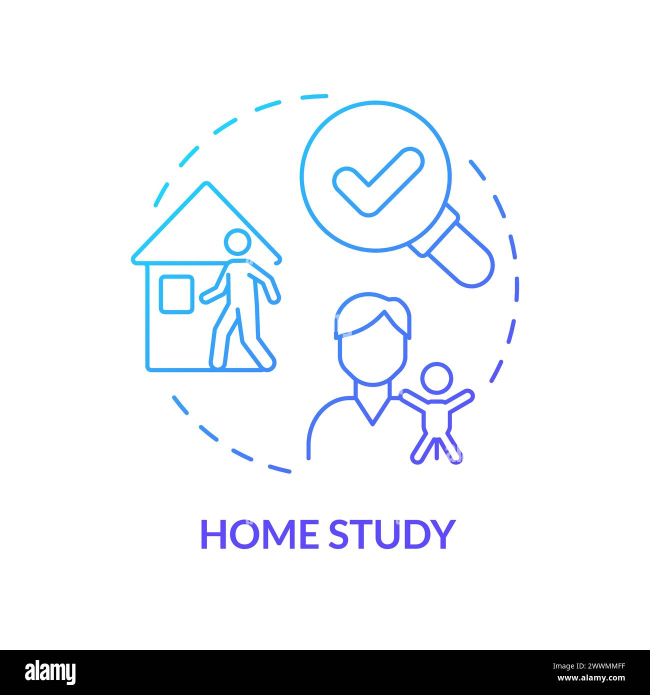 Home study blue gradient concept icon Stock Vector Image & Art - Alamy
