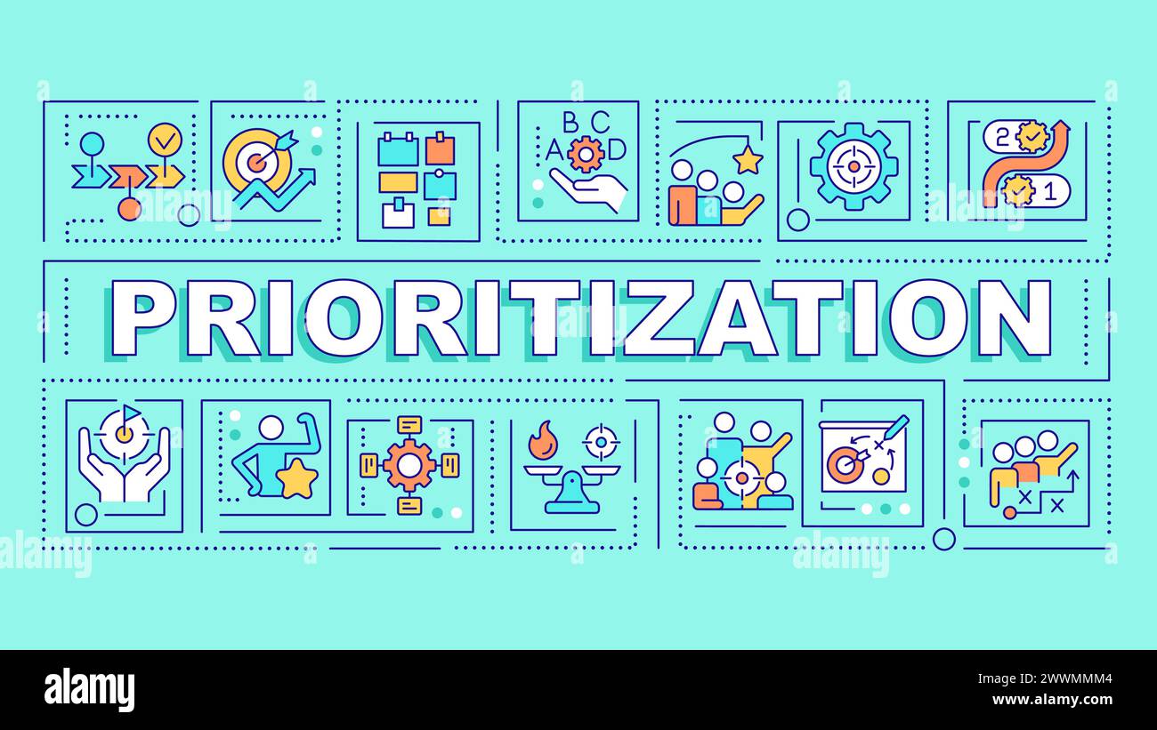 Prioritization turquoise word concept Stock Vector Image & Art - Alamy