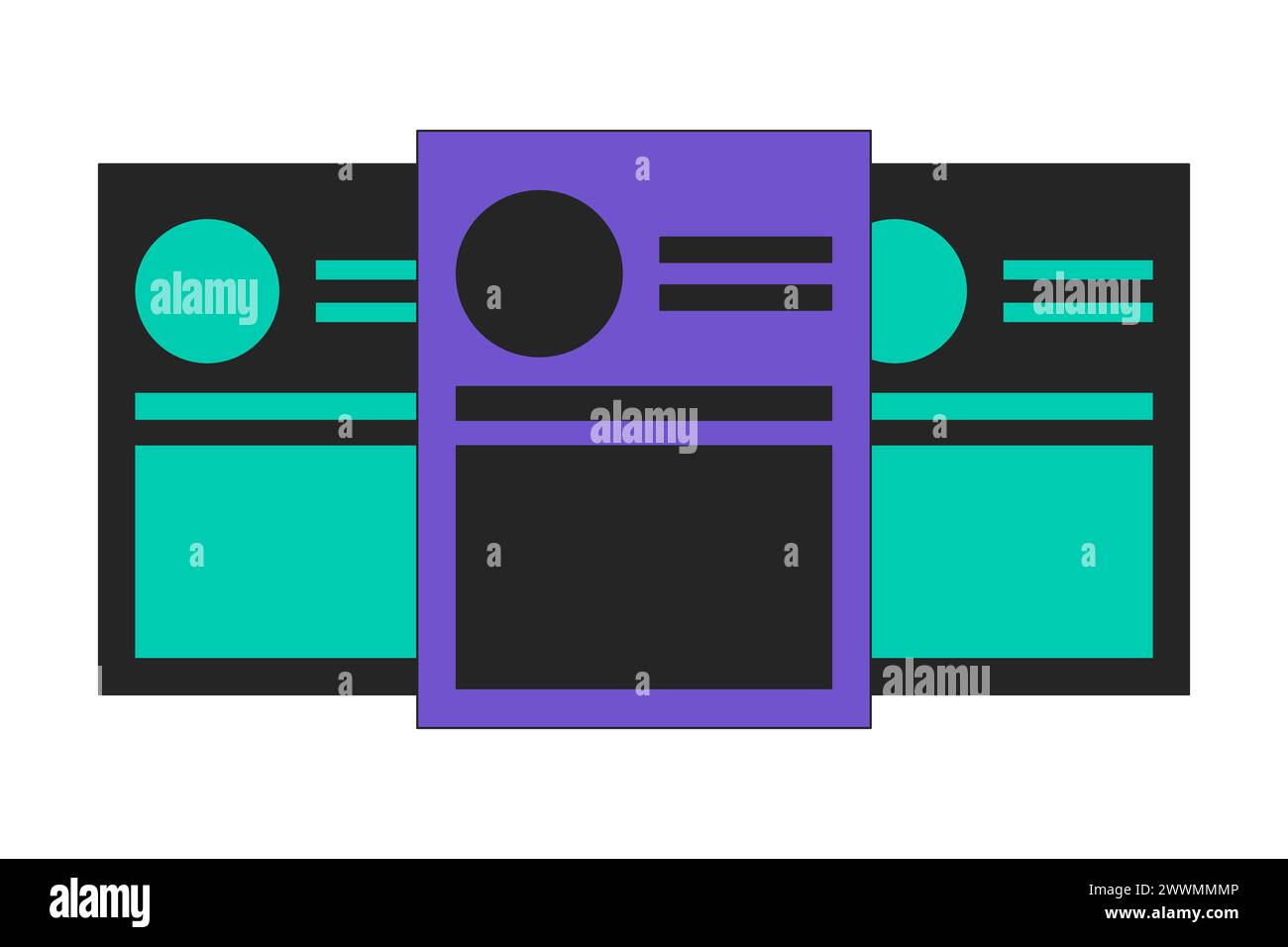 Choosing cv resume seek 2D linear cartoon object Stock Vector Image ...