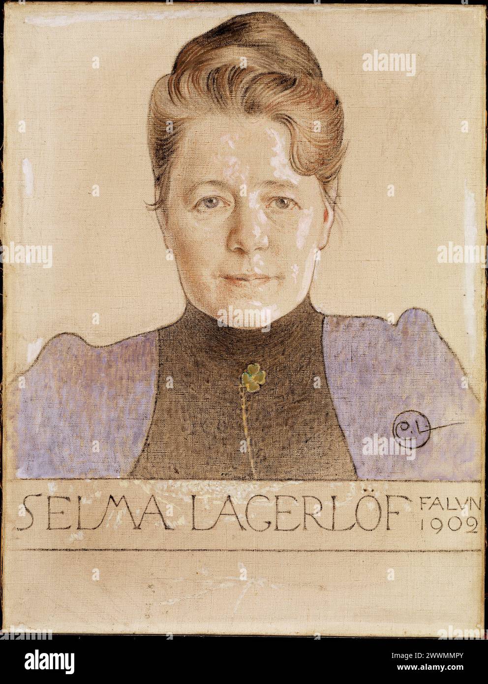 The Author Selma Lagerlöf (1858-1940) - portrait painting by famous ...