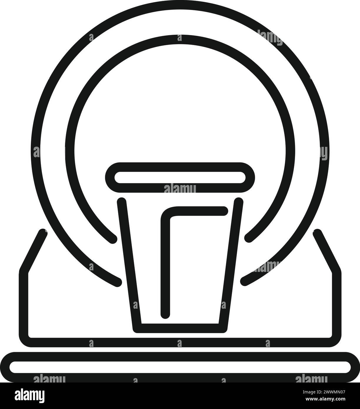 Monitor diagnostic device icon outline vector. Scan xray medical. Computer clinic Stock Vector ...