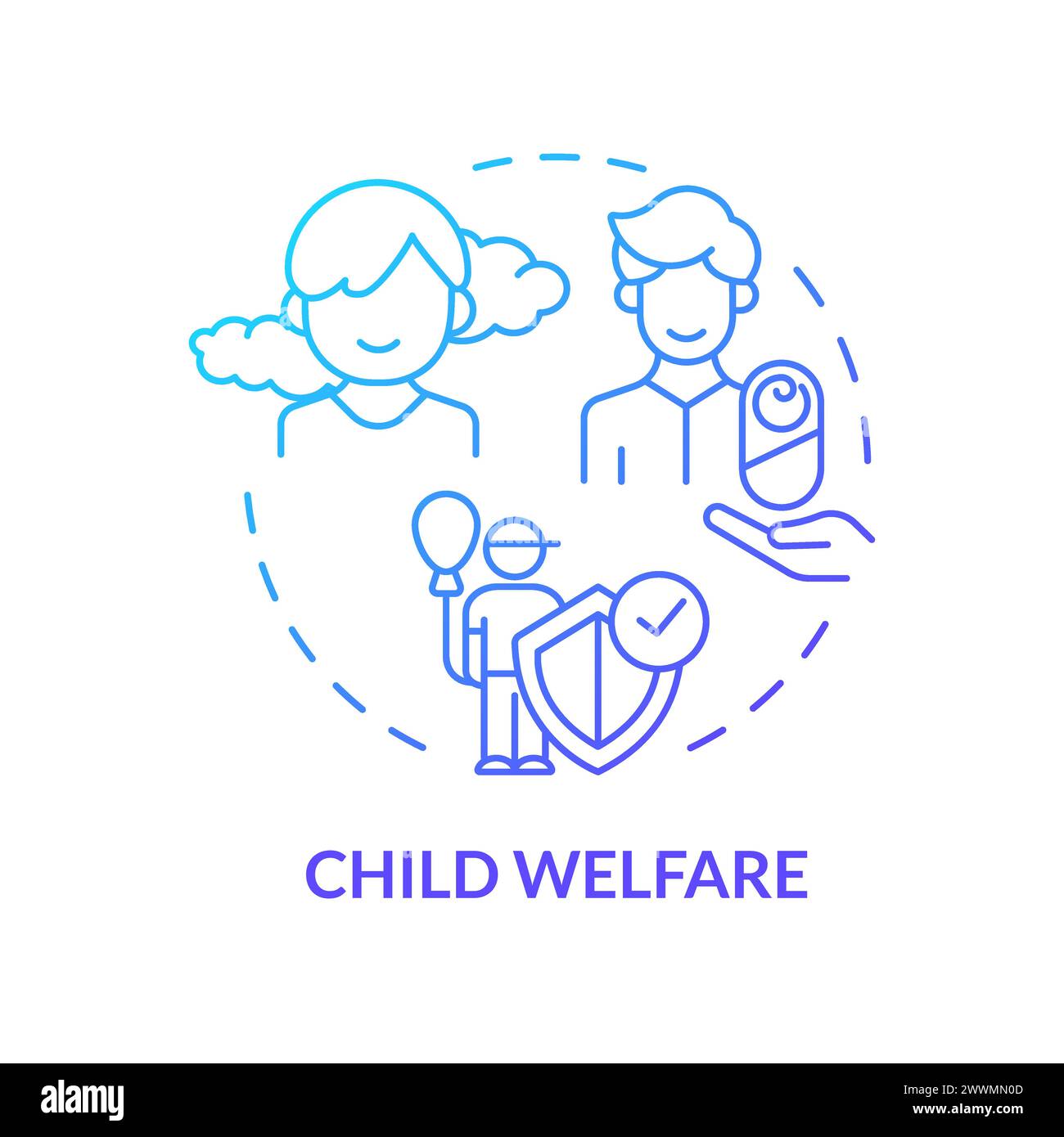 Child welfare blue gradient concept icon Stock Vector Image & Art - Alamy