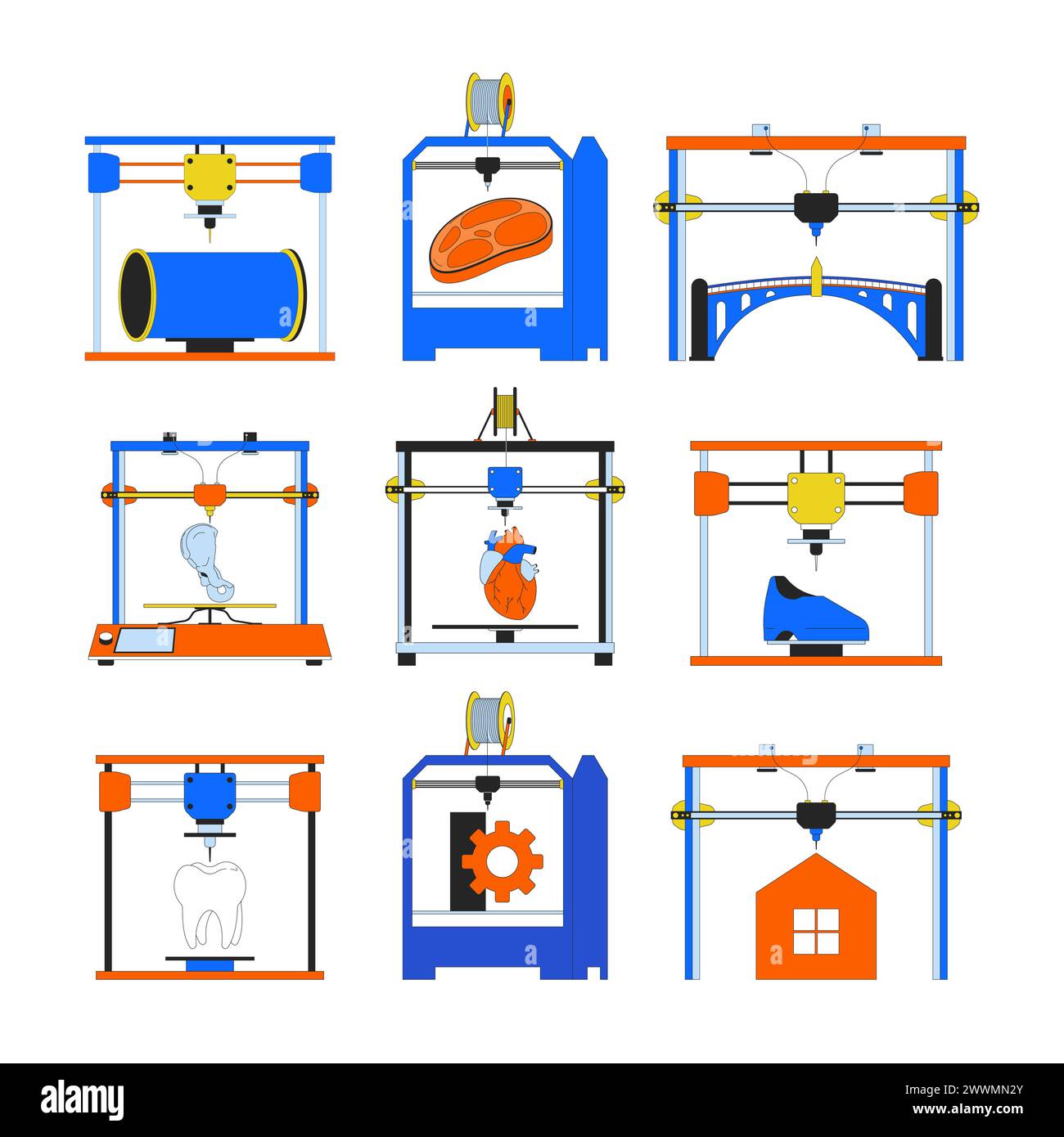 3d printed objects Stock Vector Images - Alamy