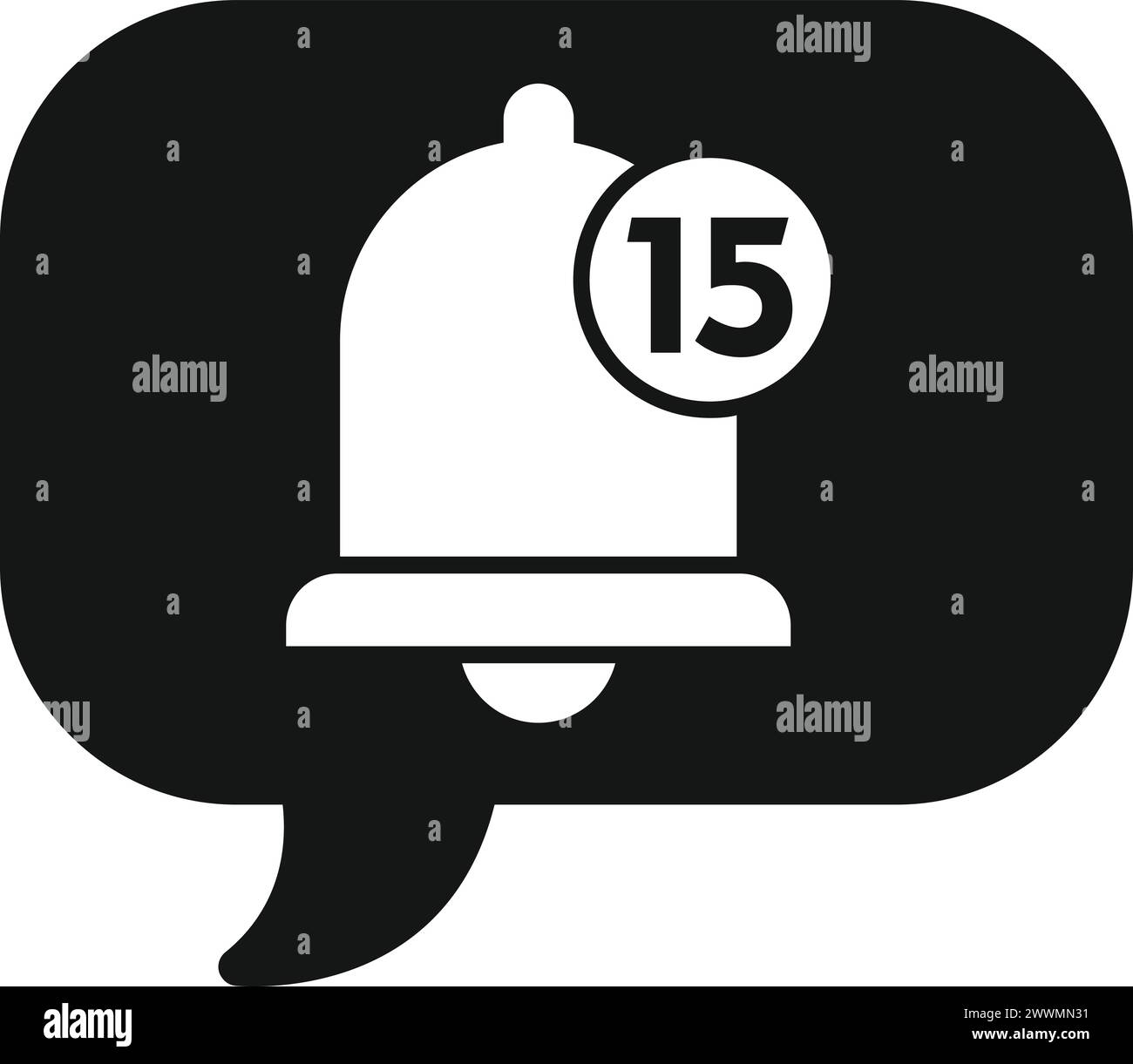 New online notification icon simple vector. Bell symbol. Media content ...
