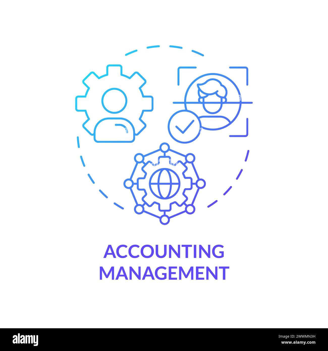 Accounting management blue gradient concept icon Stock Vector Image & Art - Alamy