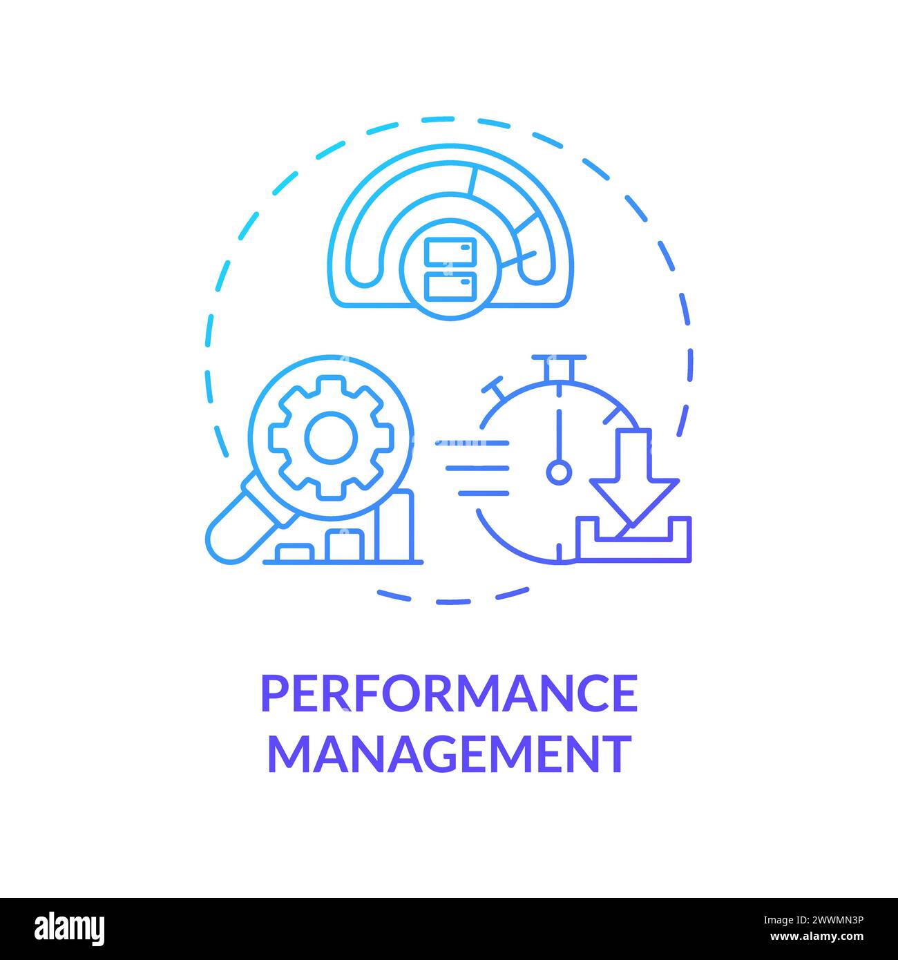 Performance management blue gradient concept icon Stock Vector Image & Art - Alamy