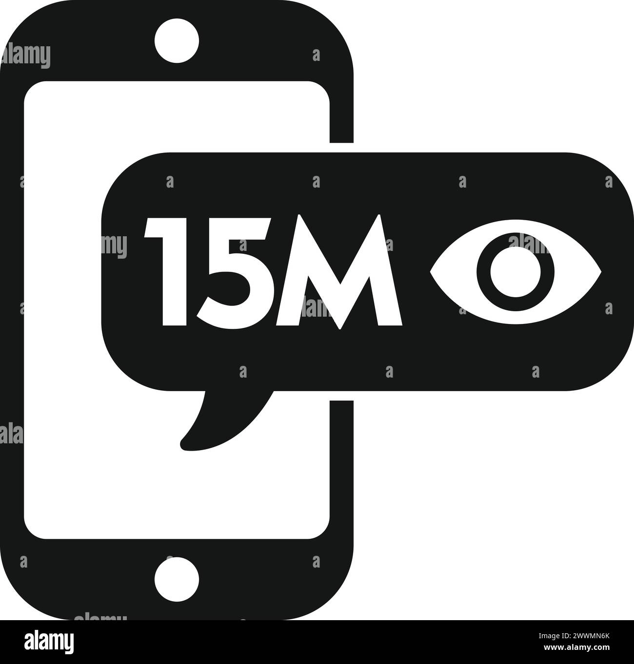 Smartphone content millions views icon simple vector. New media. Online ...