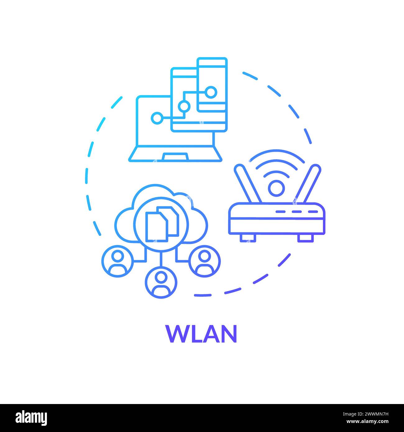 Wireless connection type blue gradient concept icon Stock Vector Image ...