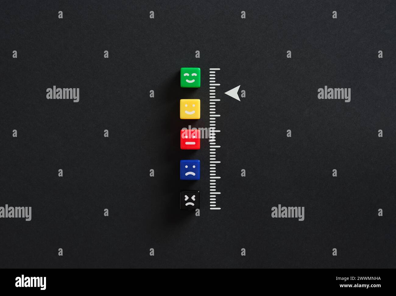 Level indicator measuring the customer satisfaction. High customer ...