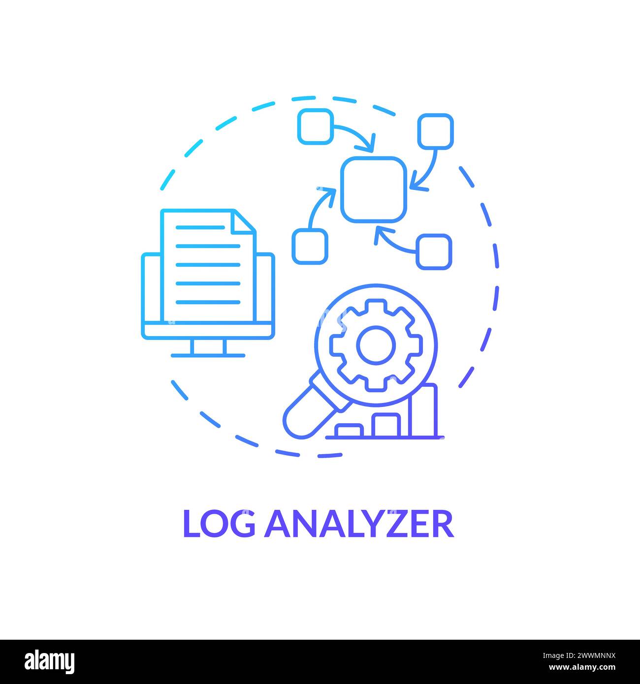 Log analyzer blue gradient concept icon Stock Vector Image & Art - Alamy
