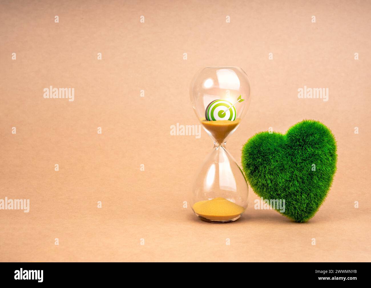 Environment sustainability, time and responsibility concept. Target of ...