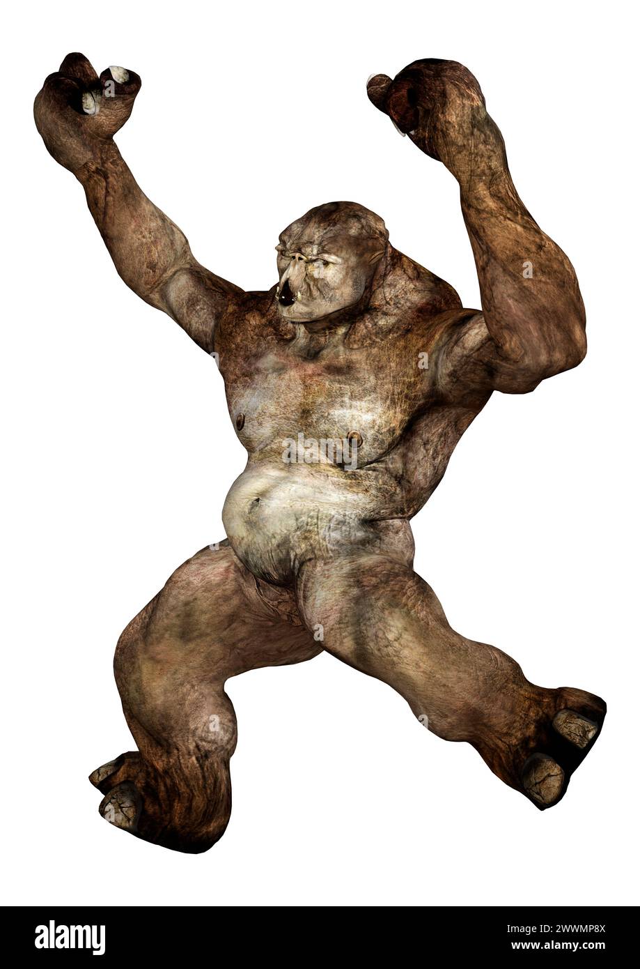 3D rendering of a fairy tale troll isolated on white background Stock ...