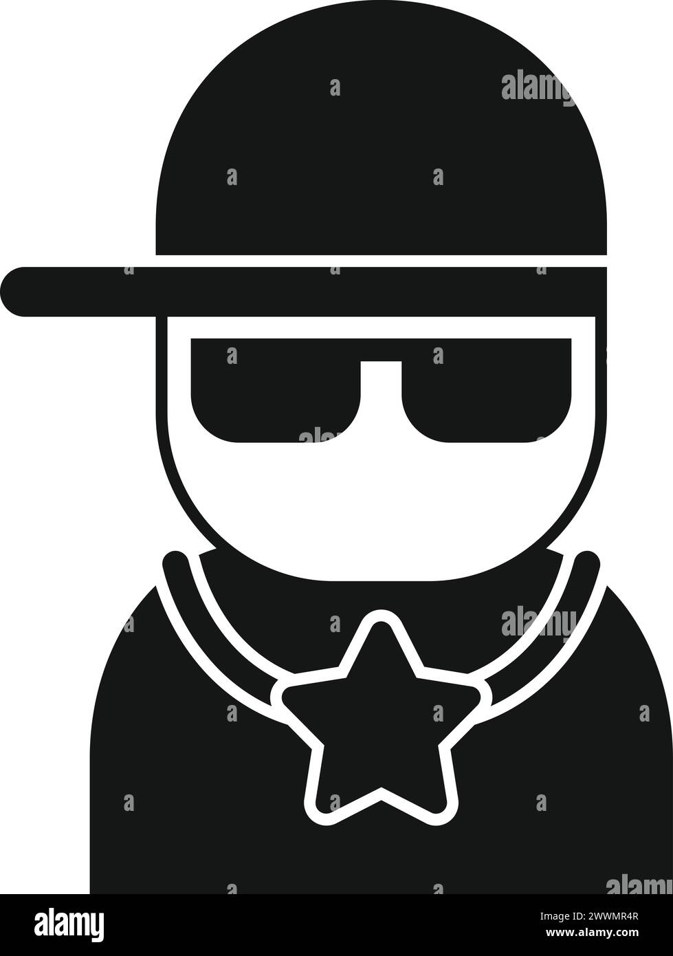 Media content blogger icon simple vector. Avatar with sunglasses and ...