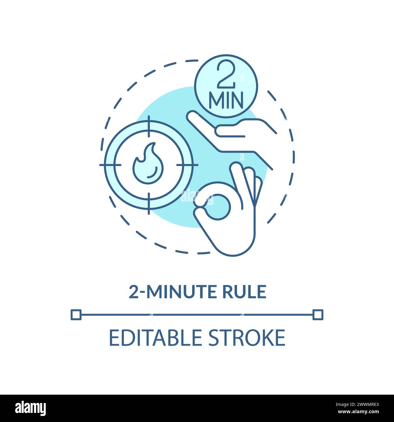 2 minute rule soft blue concept icon Stock Vector Image & Art - Alamy