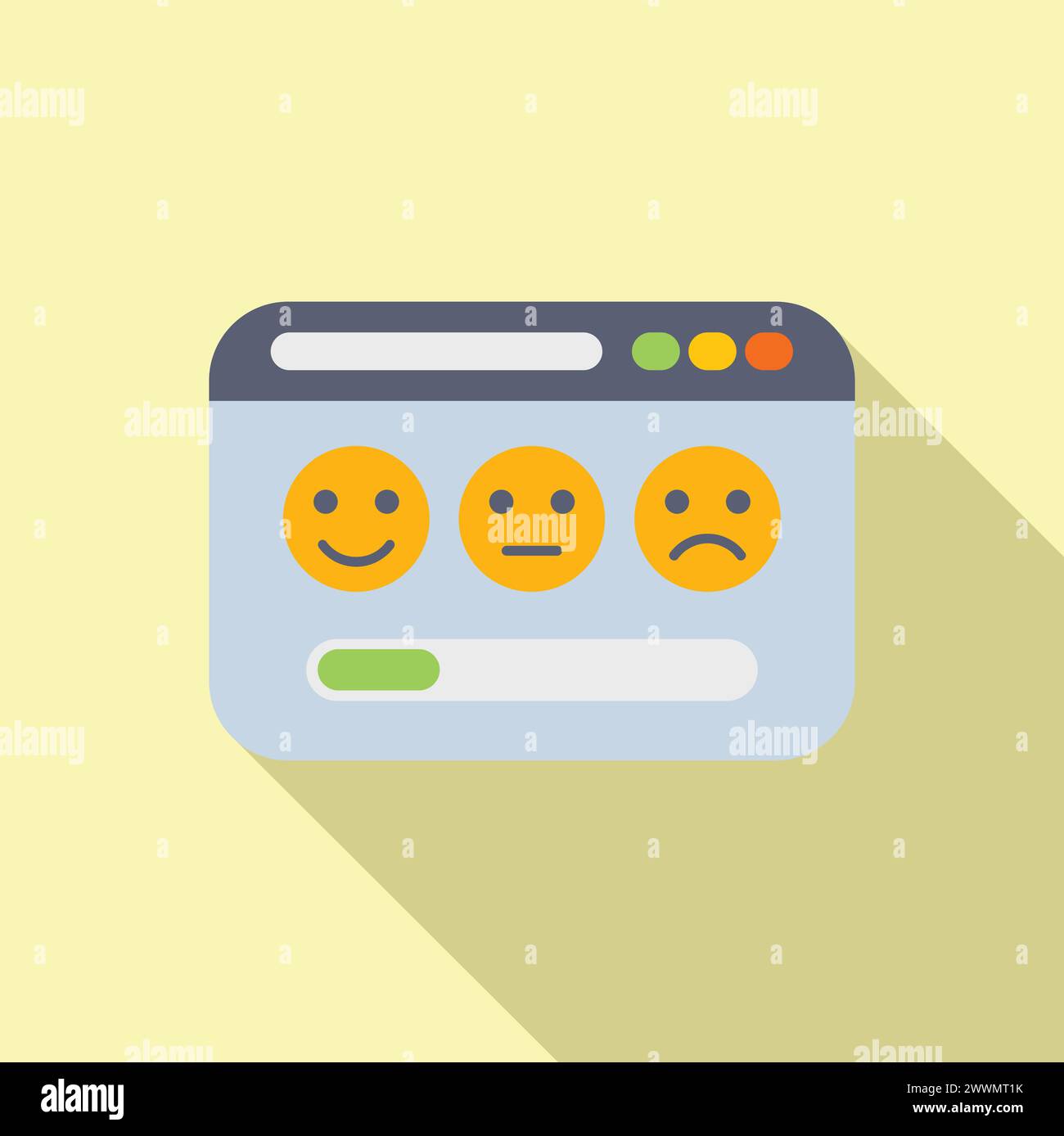 Online web survey icon flat vector. Smiley fail emoji. Degree angry ...