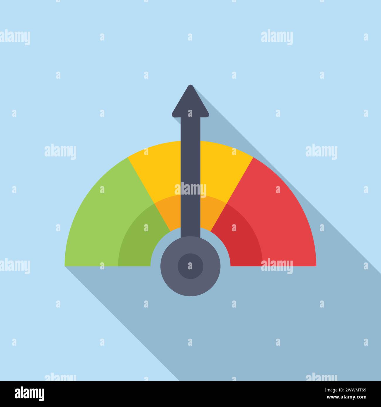 Arrow gauge survey icon flat vector. Satisfaction level. Patron degree ...