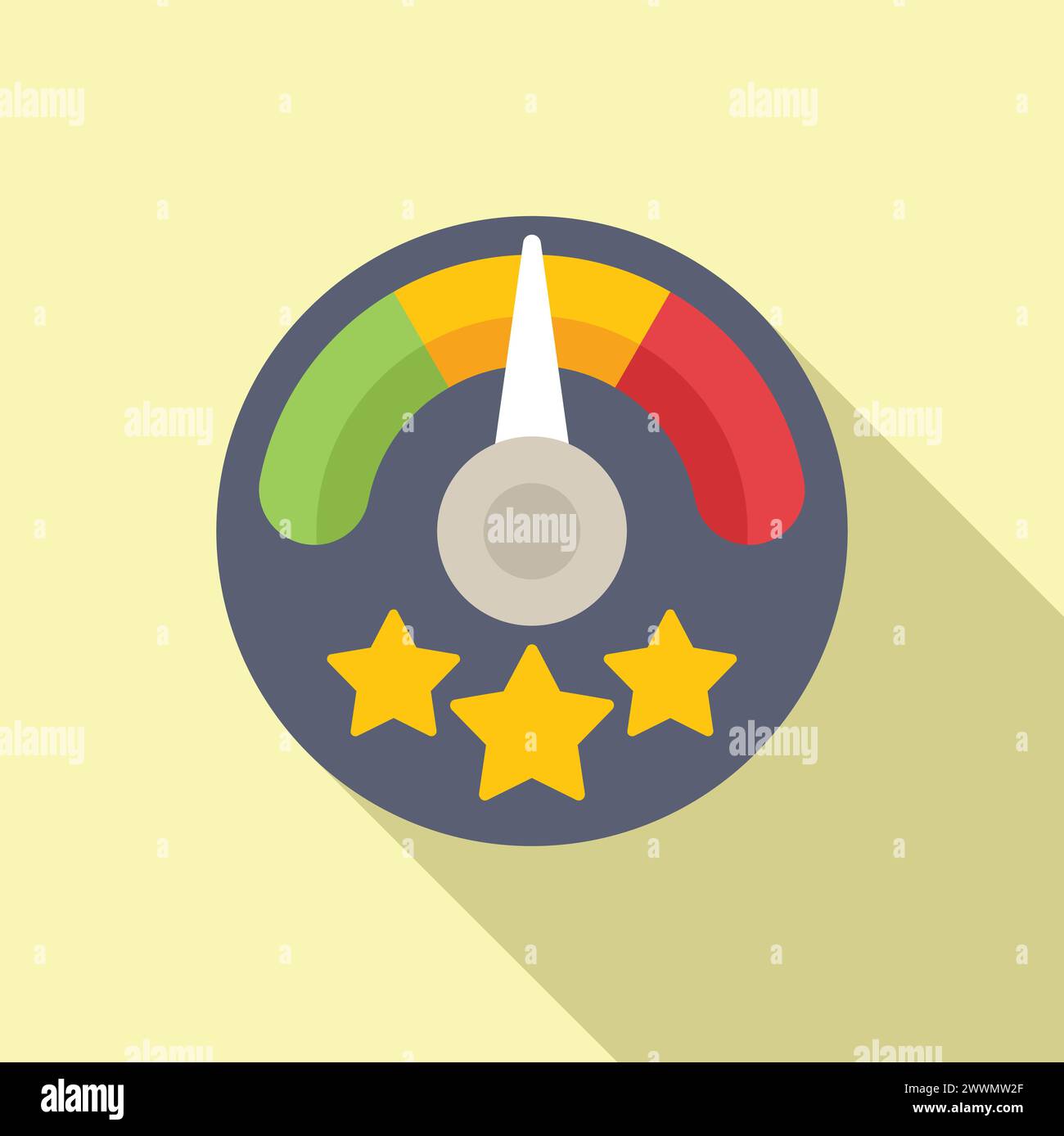 Stars level survey icon flat vector. Star button rank. Range report sad ...