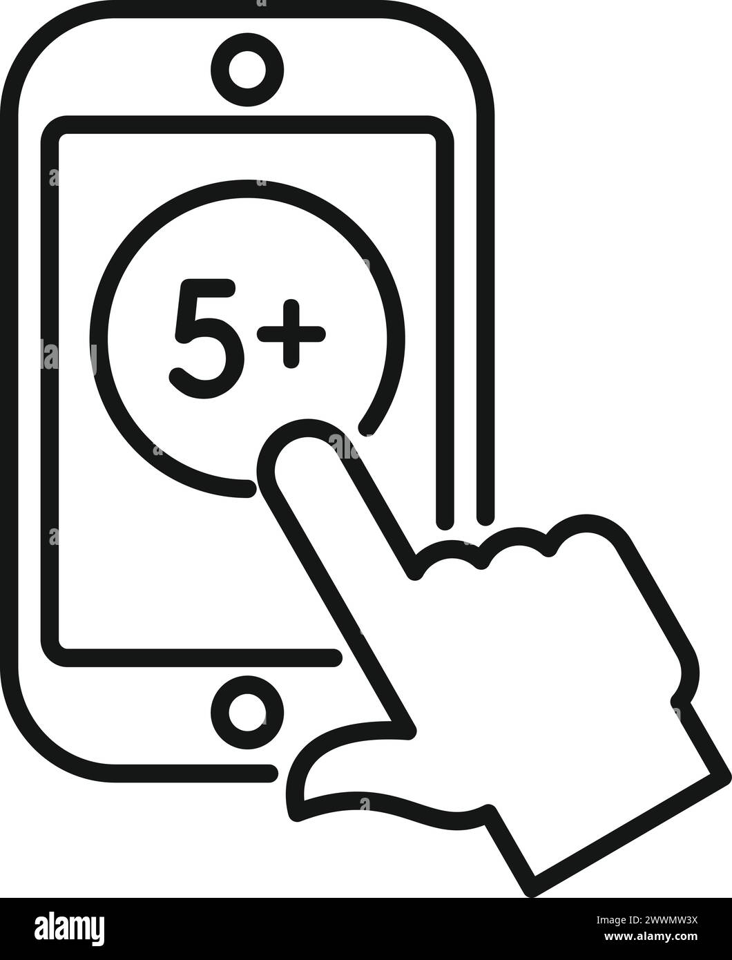 Phone satisfaction level icon outline vector. Good customer. Rank meter ...