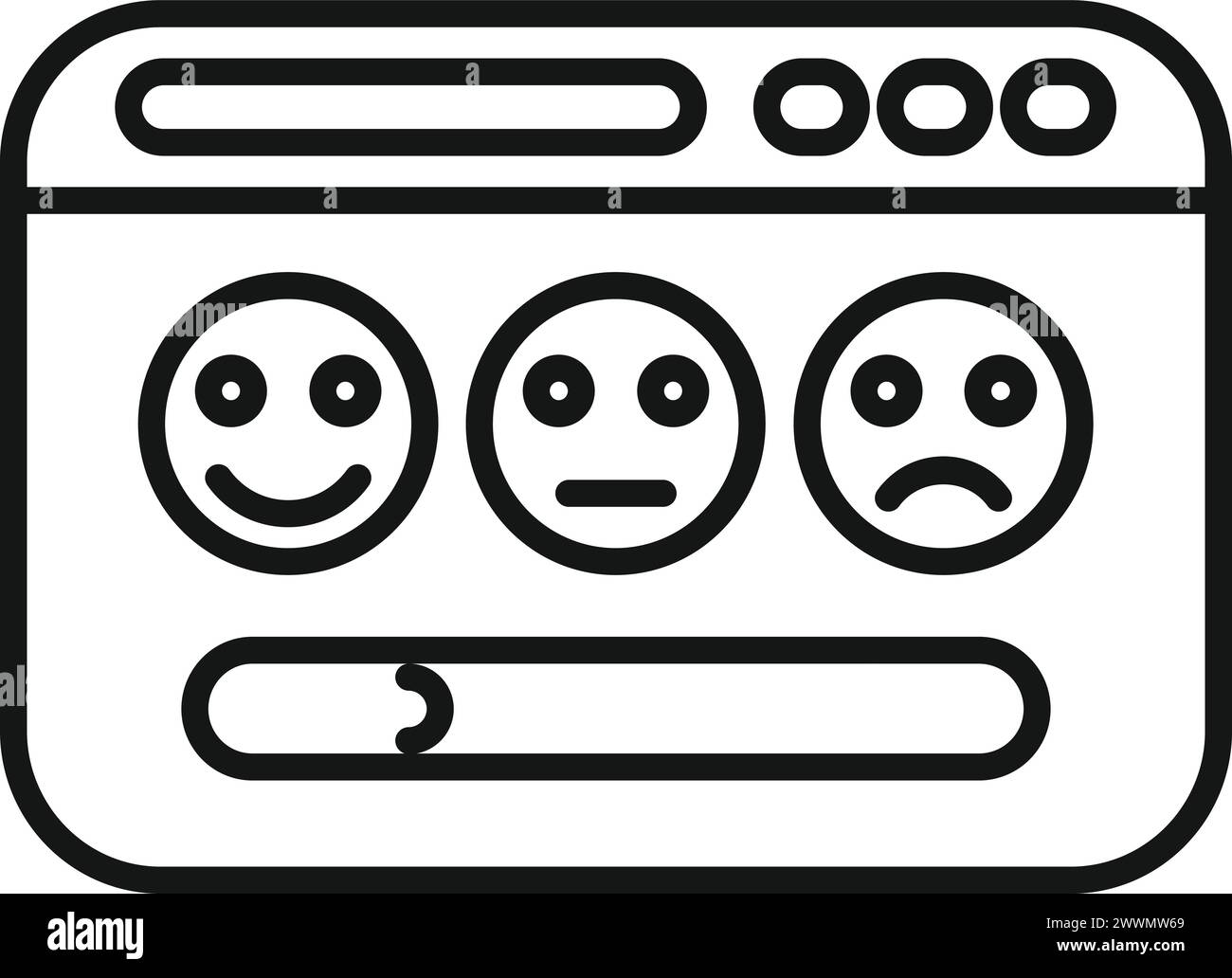 Online web survey icon outline vector. Smiley fail emoji. Degree angry ...