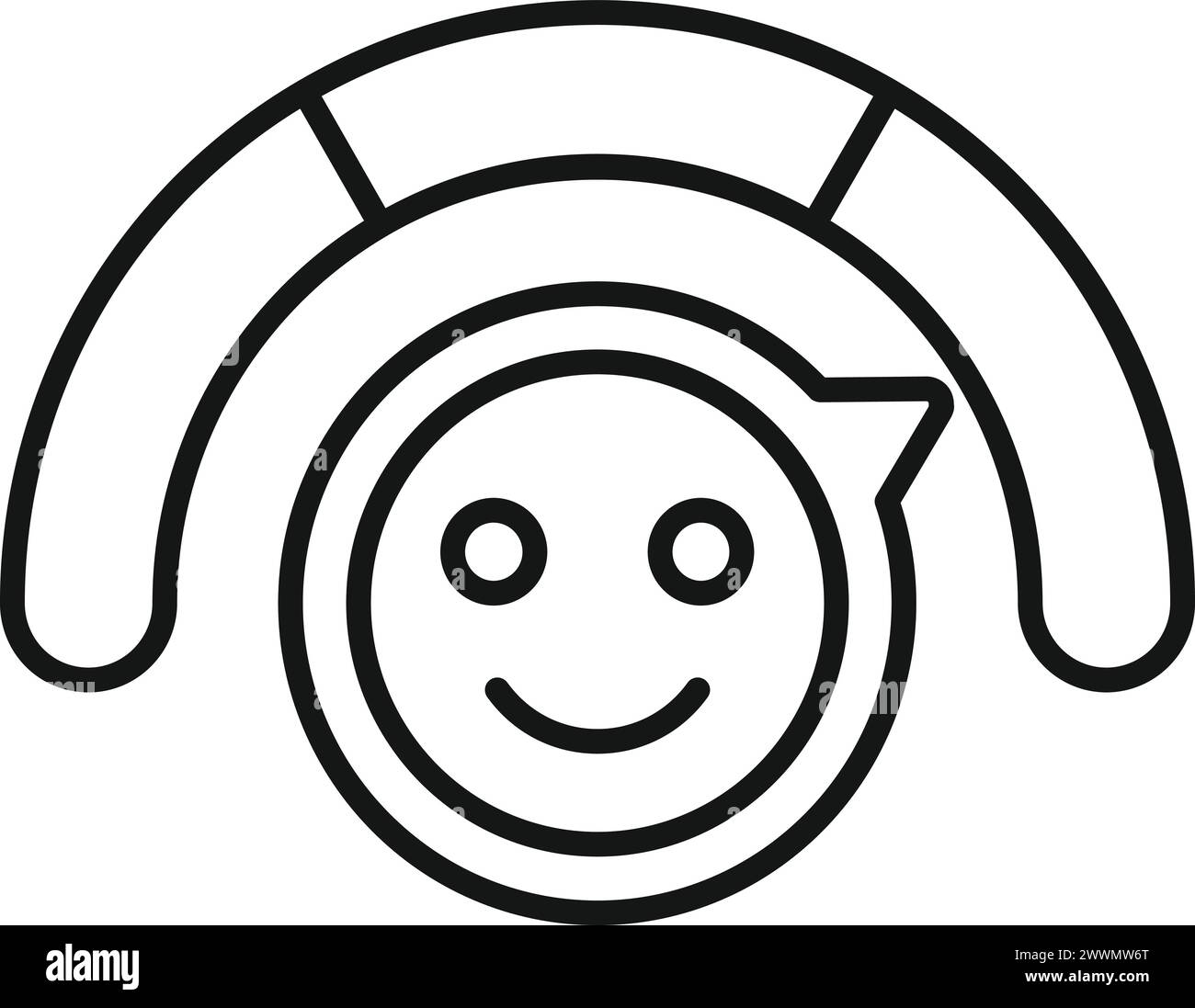 Satisfaction emoji level icon outline vector. User rank meter ...