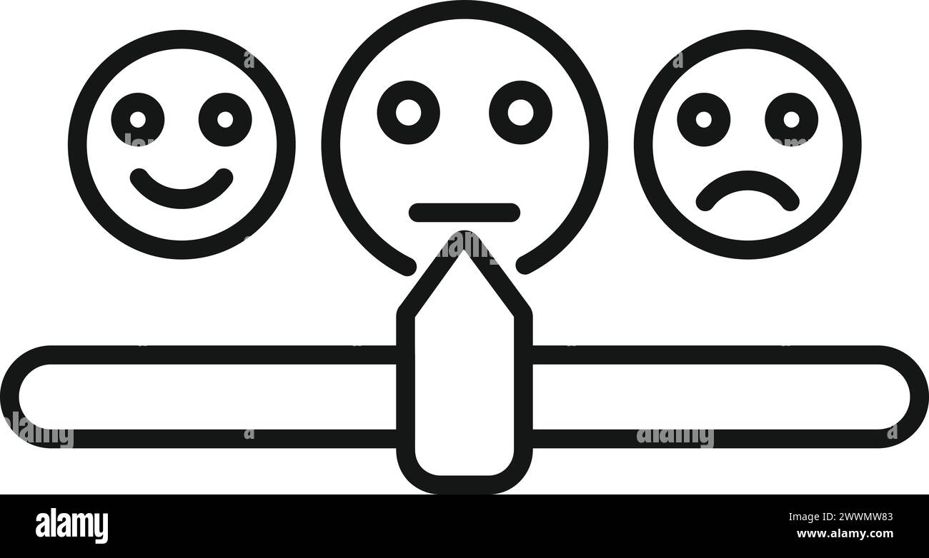 Level gauge emoji icon outline vector. Patron angry user. Smiley face ...