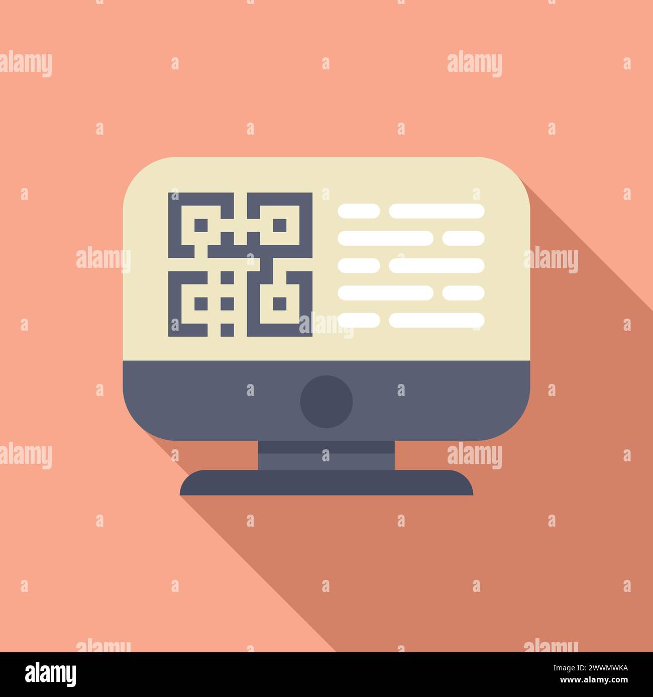 Scan qr code icon flat vector. Access computer account. Internet message Stock Vector Image ...