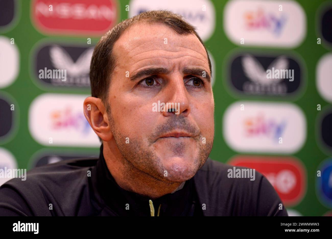 Republic of Ireland interim manager John O'Shea during a press ...