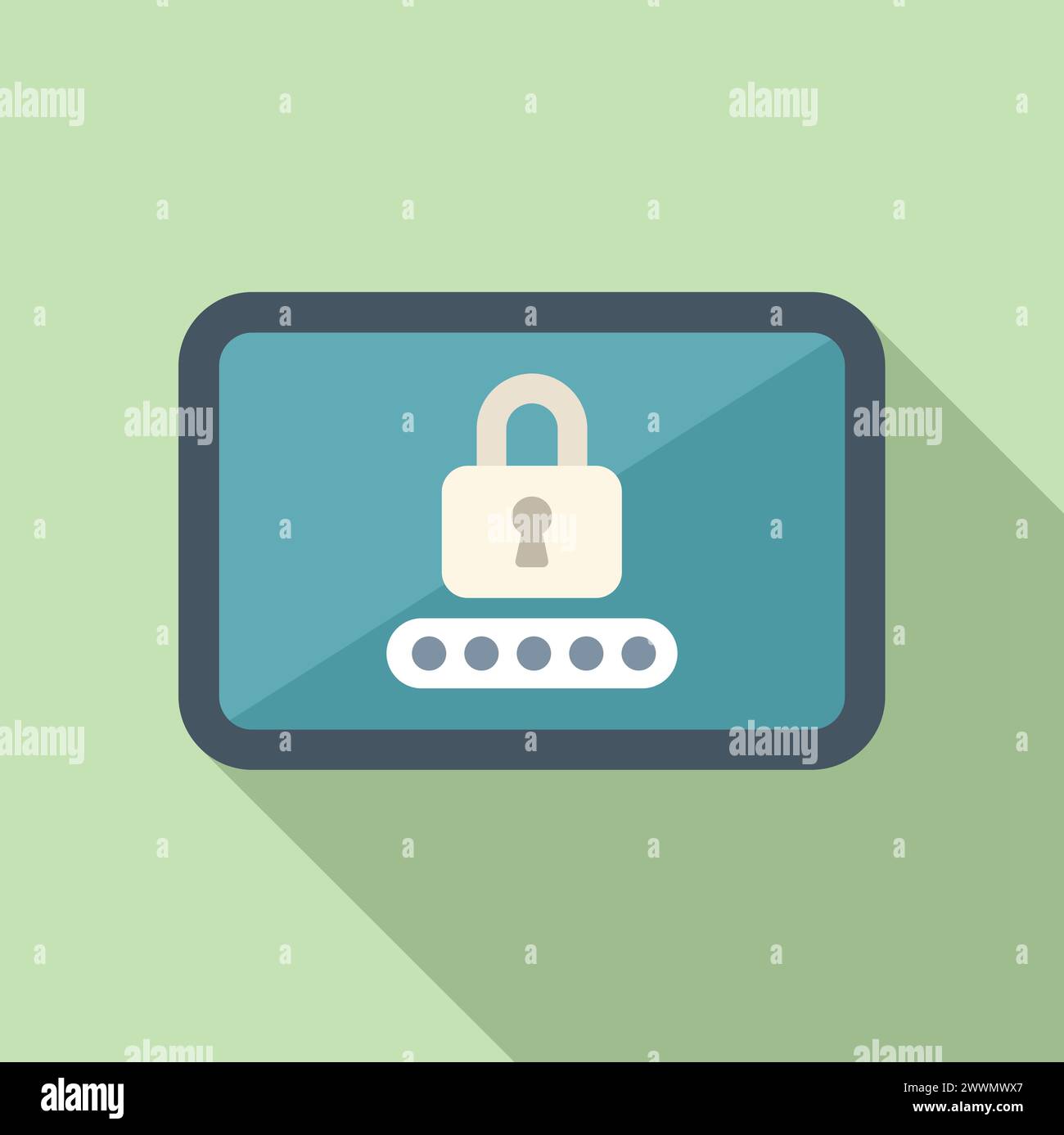 Tablet Enter Passcode Icon Flat Vector Access Computer Login Verify