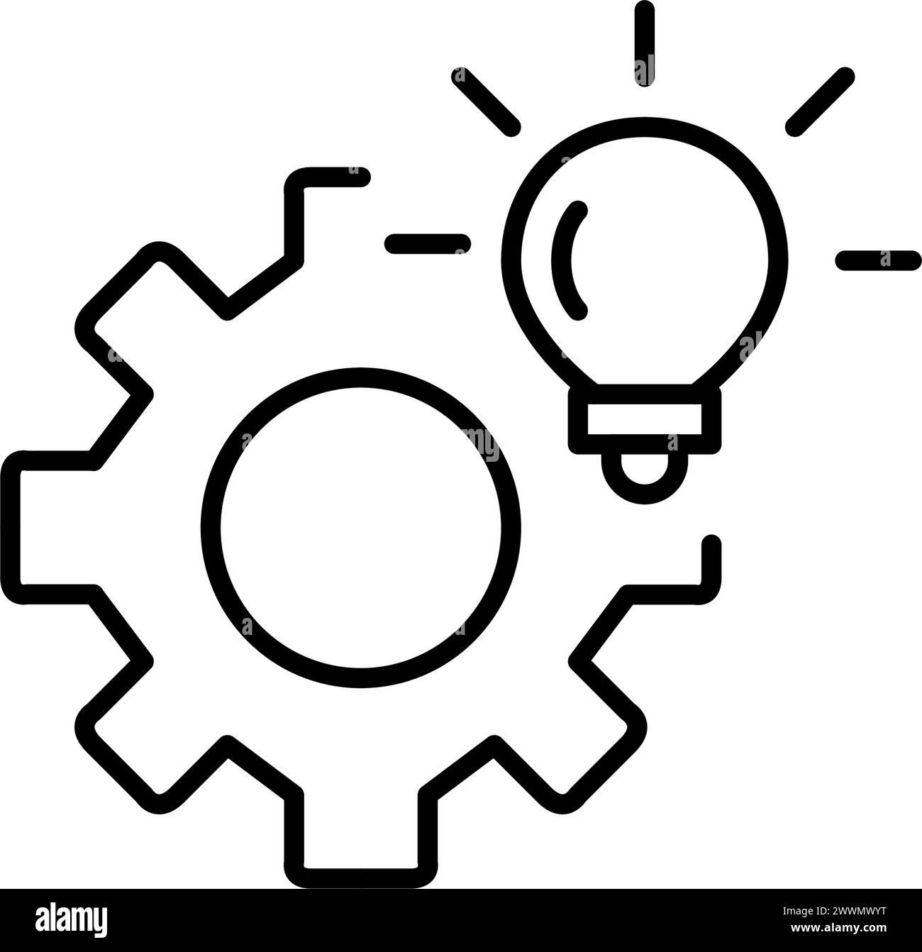Cogwheel and lightbulb. Innovation, creativity, idea generation in ...