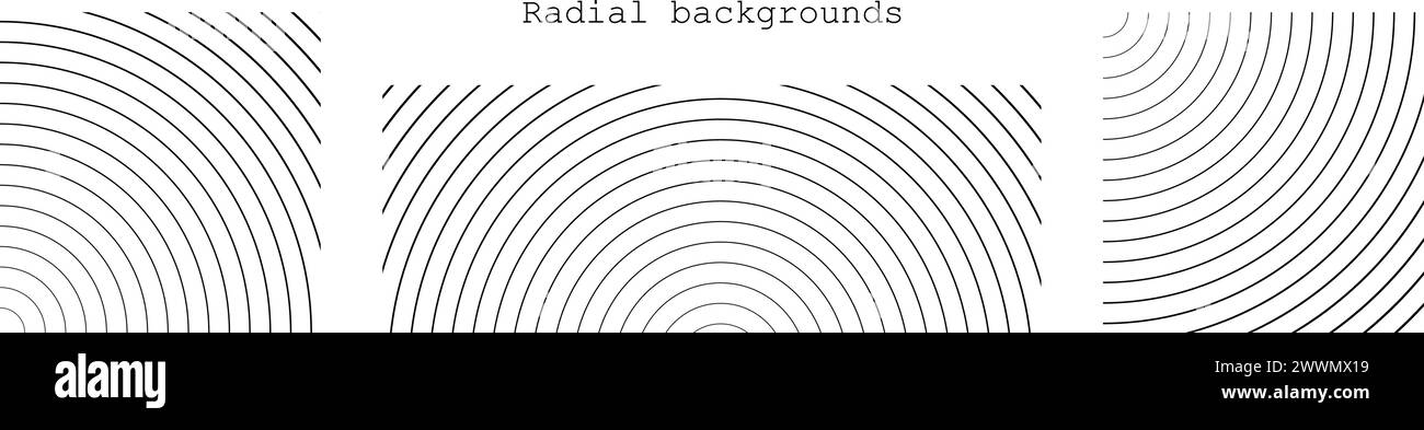 Sound wave irradiation or circular vibrations on the water surface. Set ...