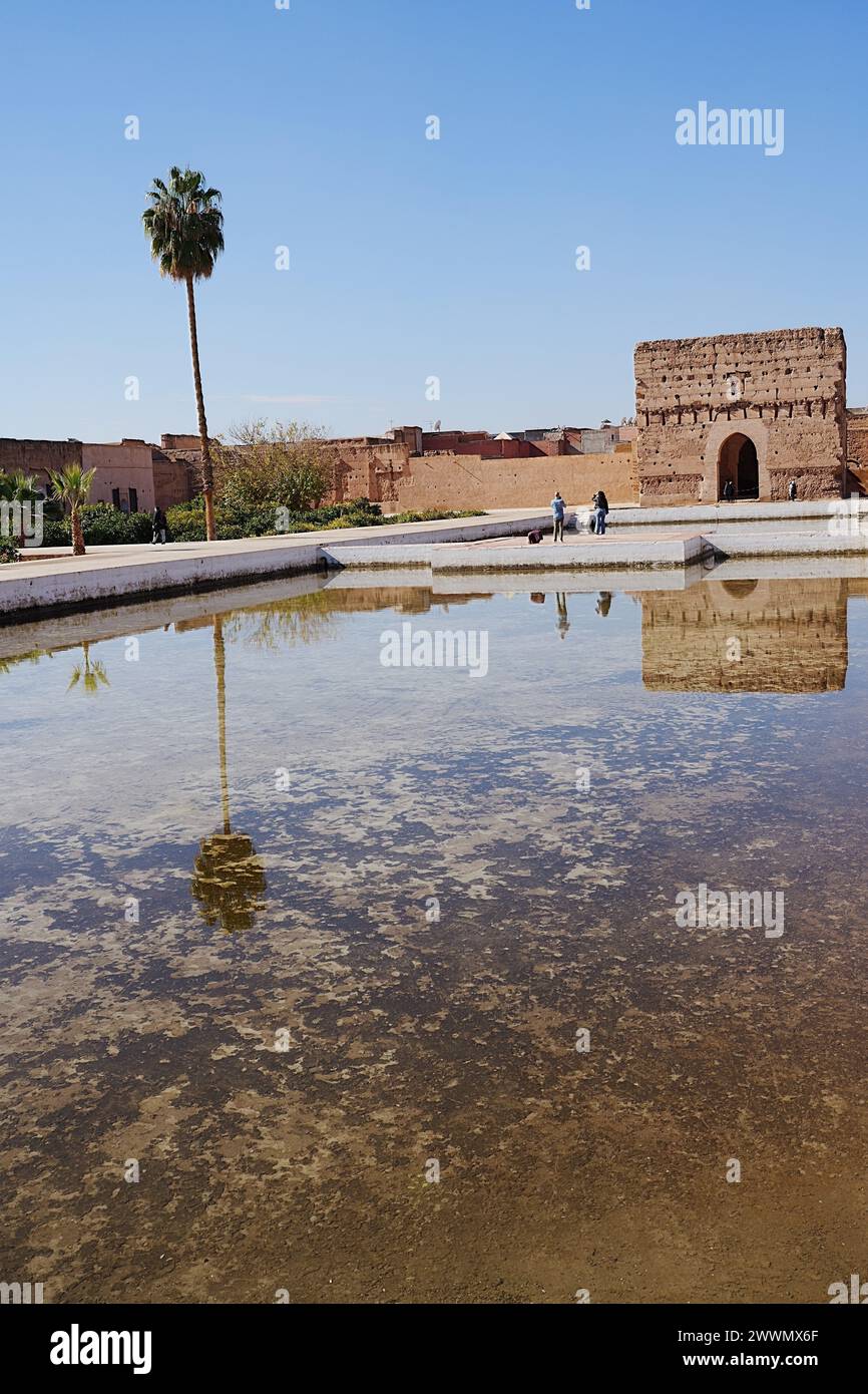 Western pavilion of El Badi palace in African MARRAKESH city in MOROCCO ...