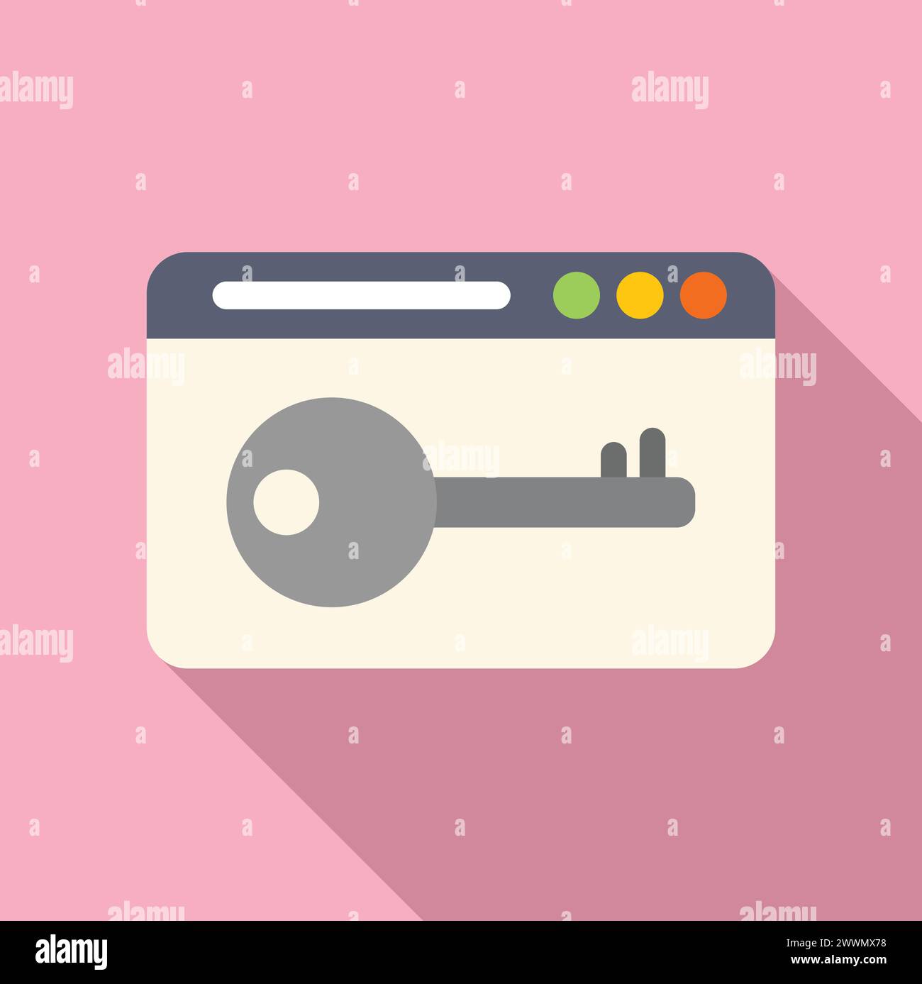 Key pass access icon flat vector. Computer account. Website internet ...