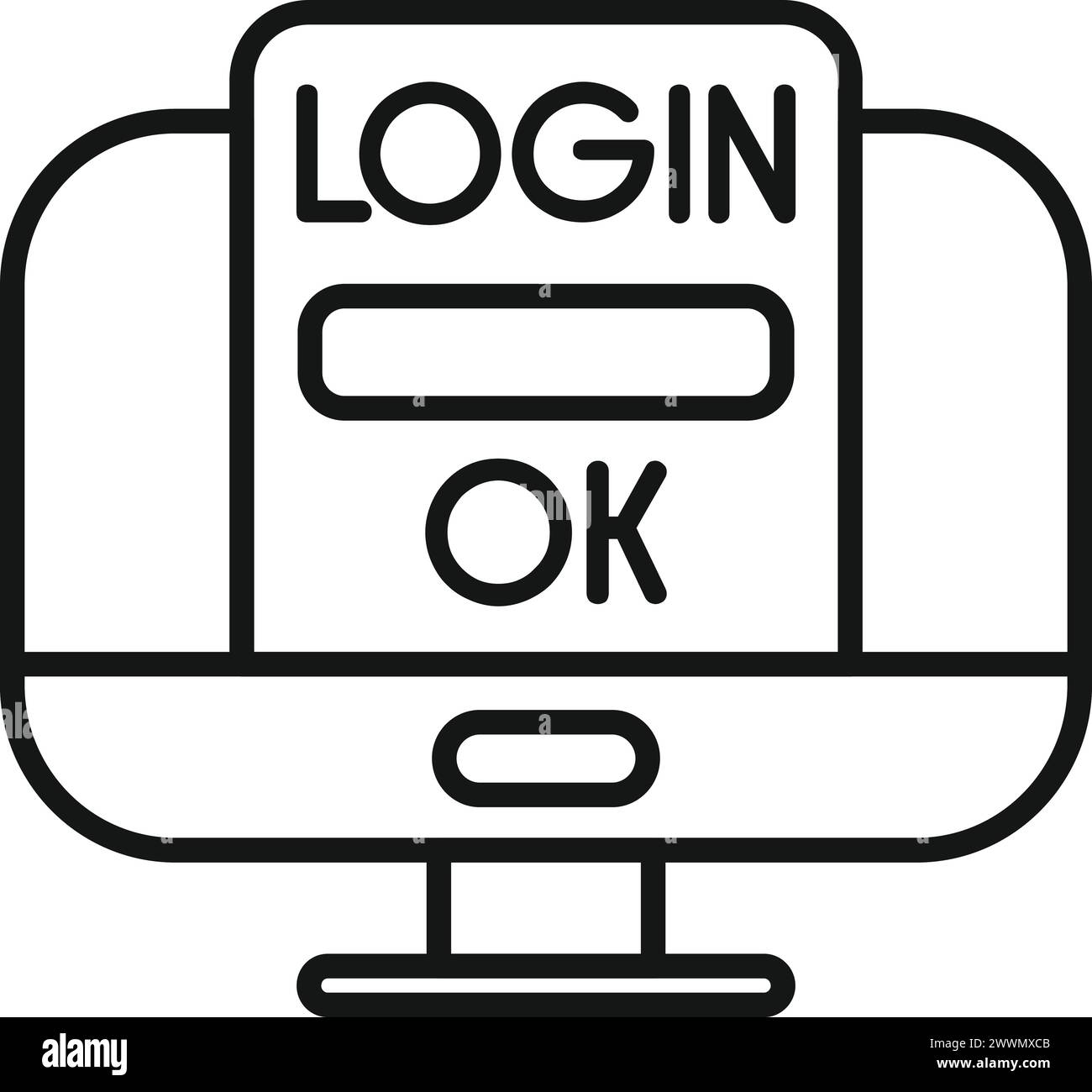 Login Password User Icon Outline Vector Phone Step Safe Internet Secure Message Stock Vector