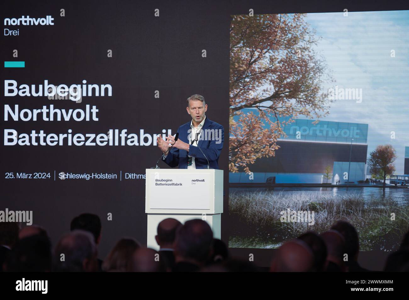 Hedwigenkoog, Germany. 25th Mar, 2024. Peter Carlsson, CEO of Northvolt ...