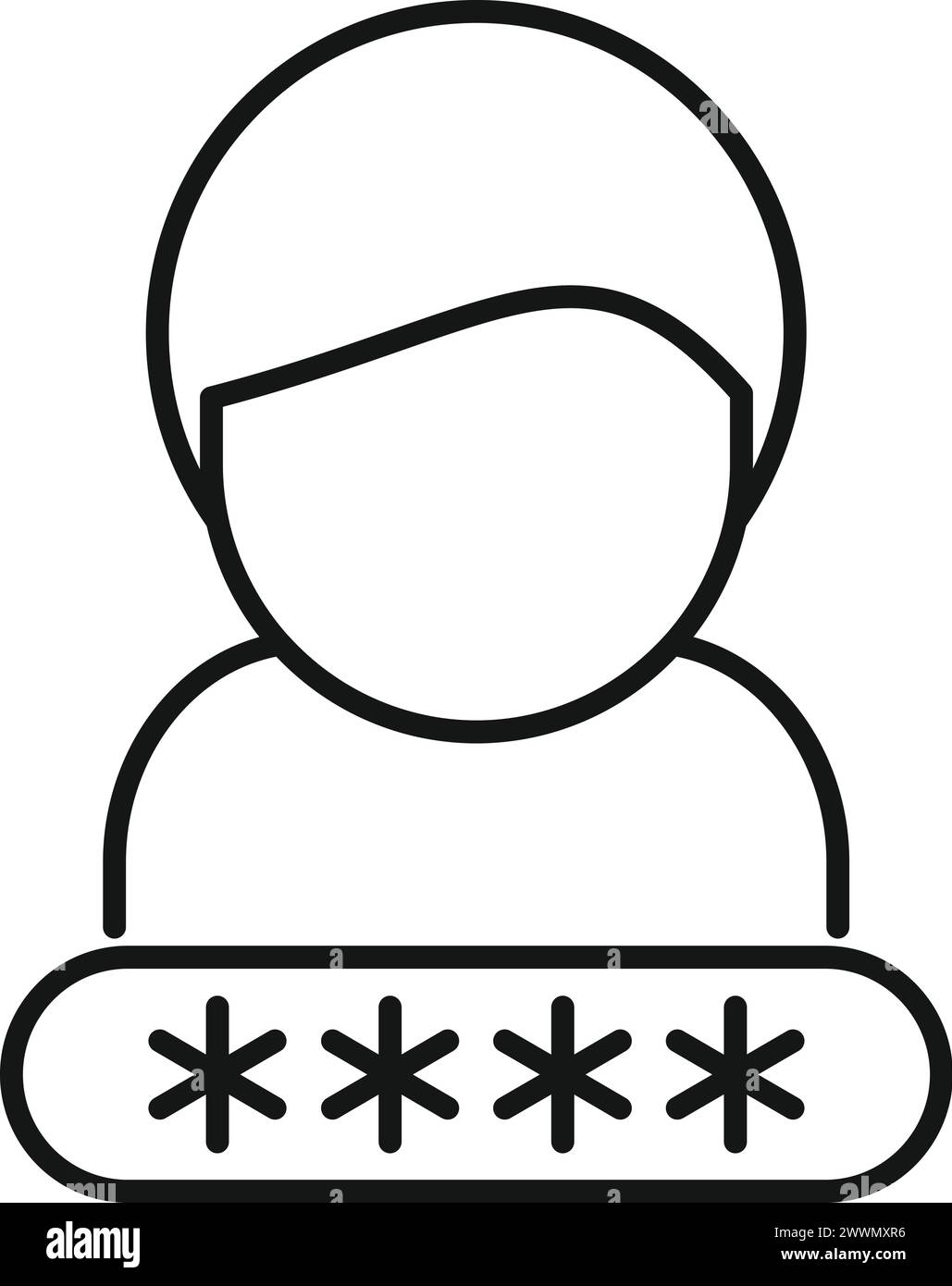 Change user password icon outline vector. Two step access. Identity ...