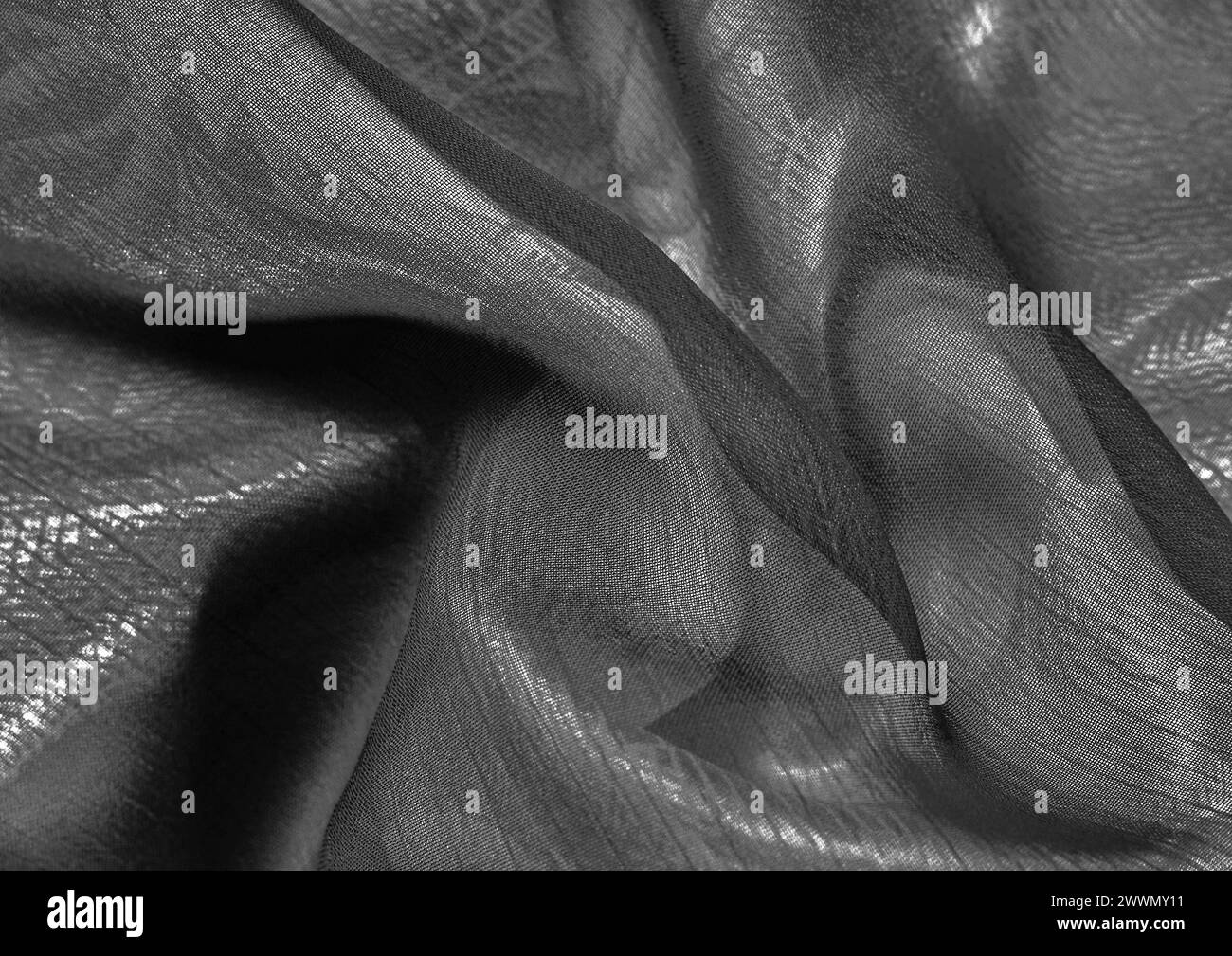 Black and white cloth pattern close view, textile material background ...