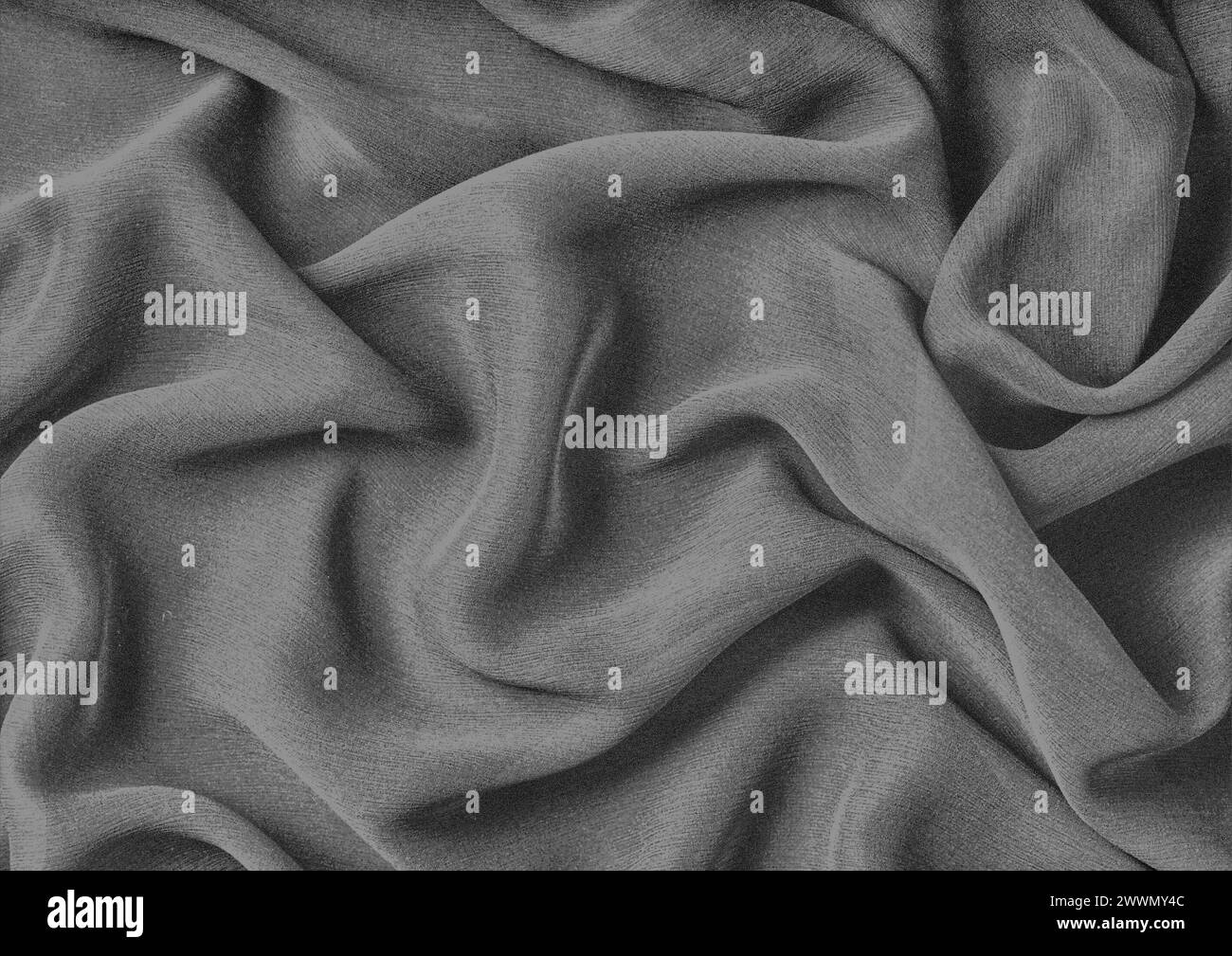 Black and white cloth pattern close view, textile material background ...