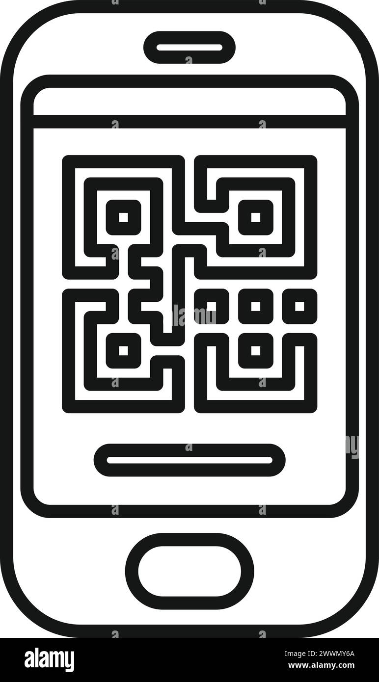 Scan qr code with phone icon outline vector. Login account. User ...